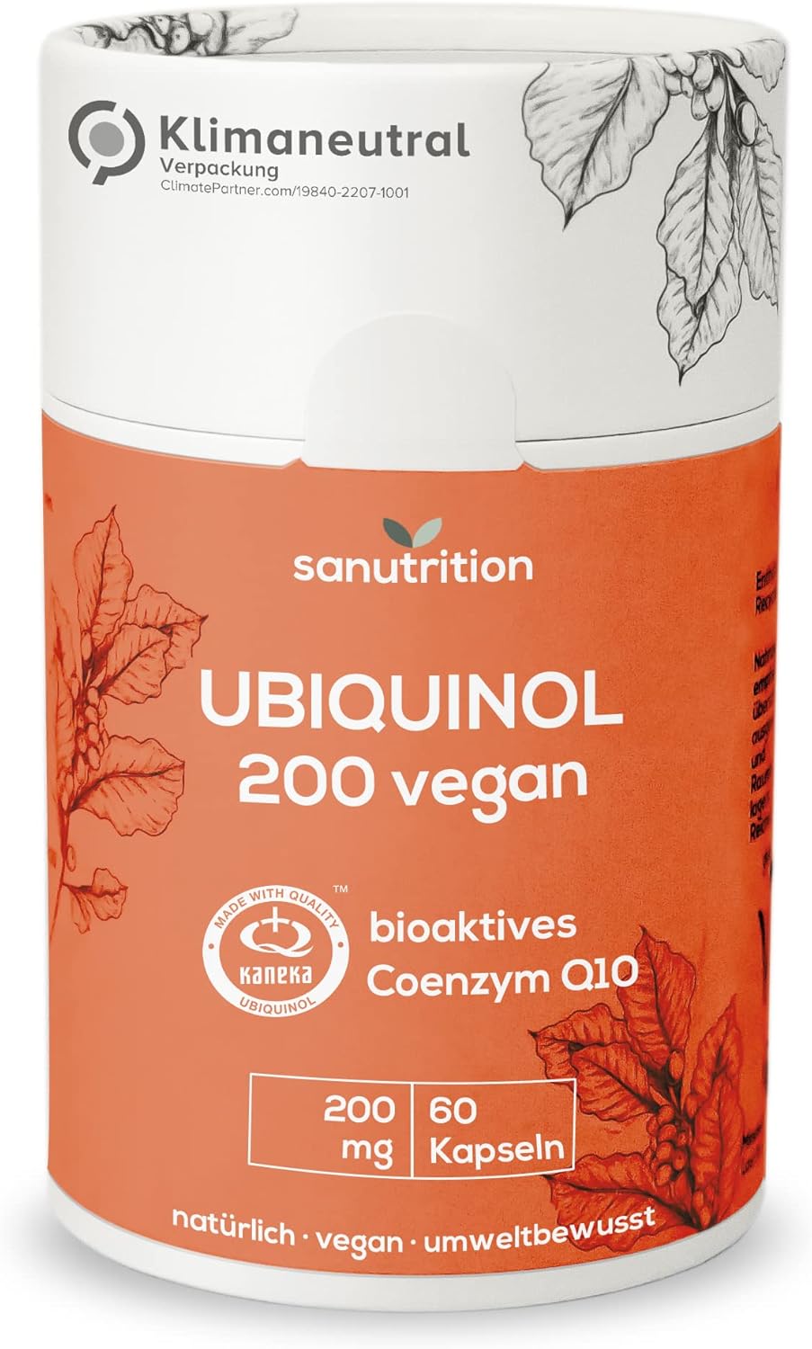 Kaneka Ubiquinol 200 mg | 60 Kapseln | Bioaktives Coenzym Q10 | Vegan | 100 % ökologische ...