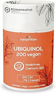 Kaneka Ubiquinol 200 mg | 60 Kapseln | Bioaktives Coenzym Q10 | Vegan | 100 % ökologische ...
