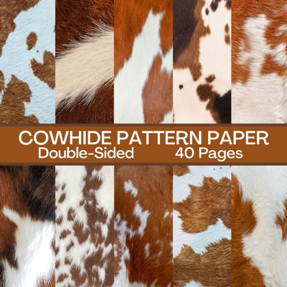 Cowhide Scrapbook Paper 40 Pages 20 Sheets: Double Sided Pattern Paper ...