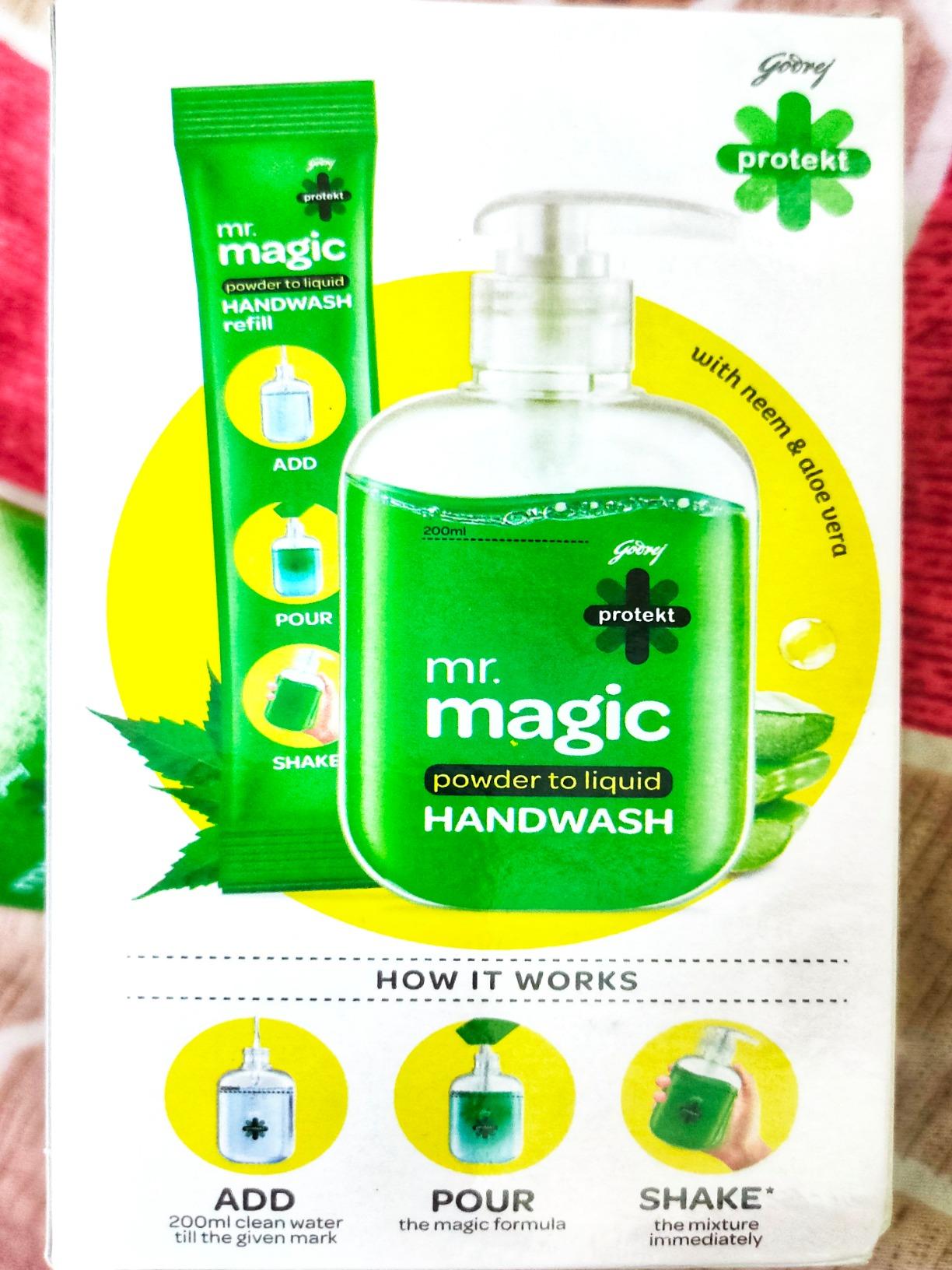 Godrej Protekt mr. magic Powder-to-Liquid Handwash - 1 Bottle + 1 ...