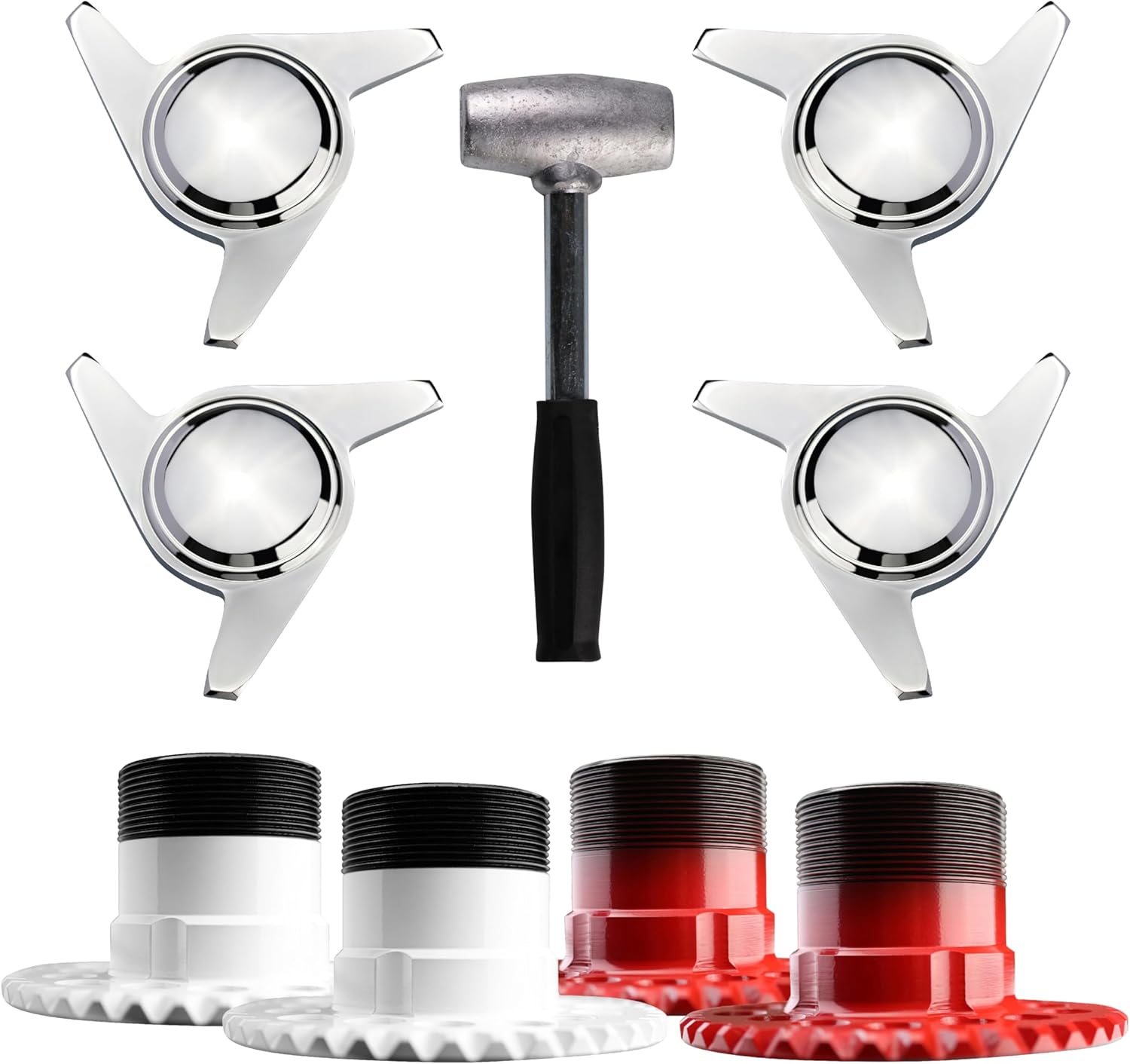 Amazon.com: British Wire Wheel 3 Ear Swept Chrome Knock Off Spinner ...