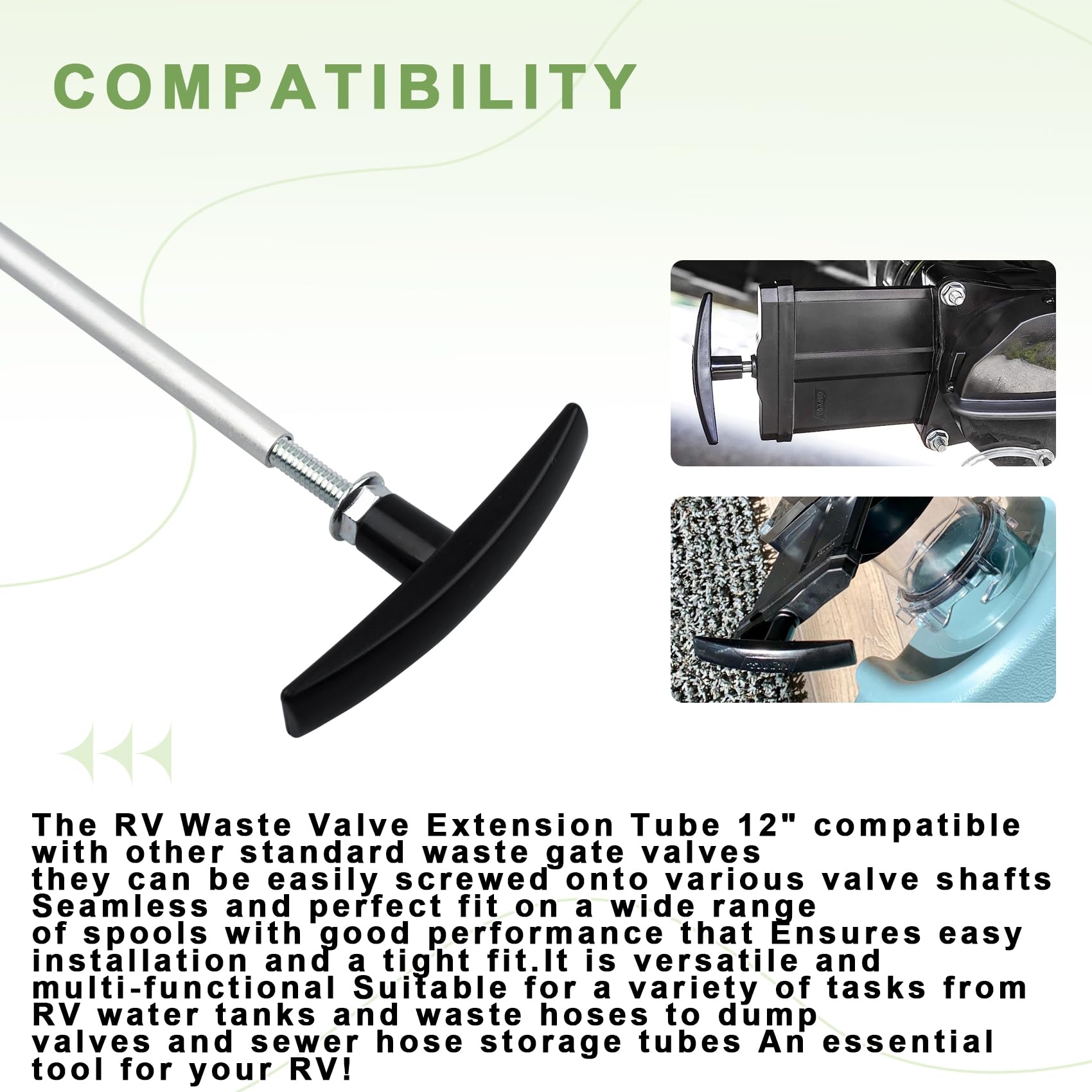 Snapklik.com : (2 Pack) RV Sewer Waste Valve Extension Rod 12",fits For ...