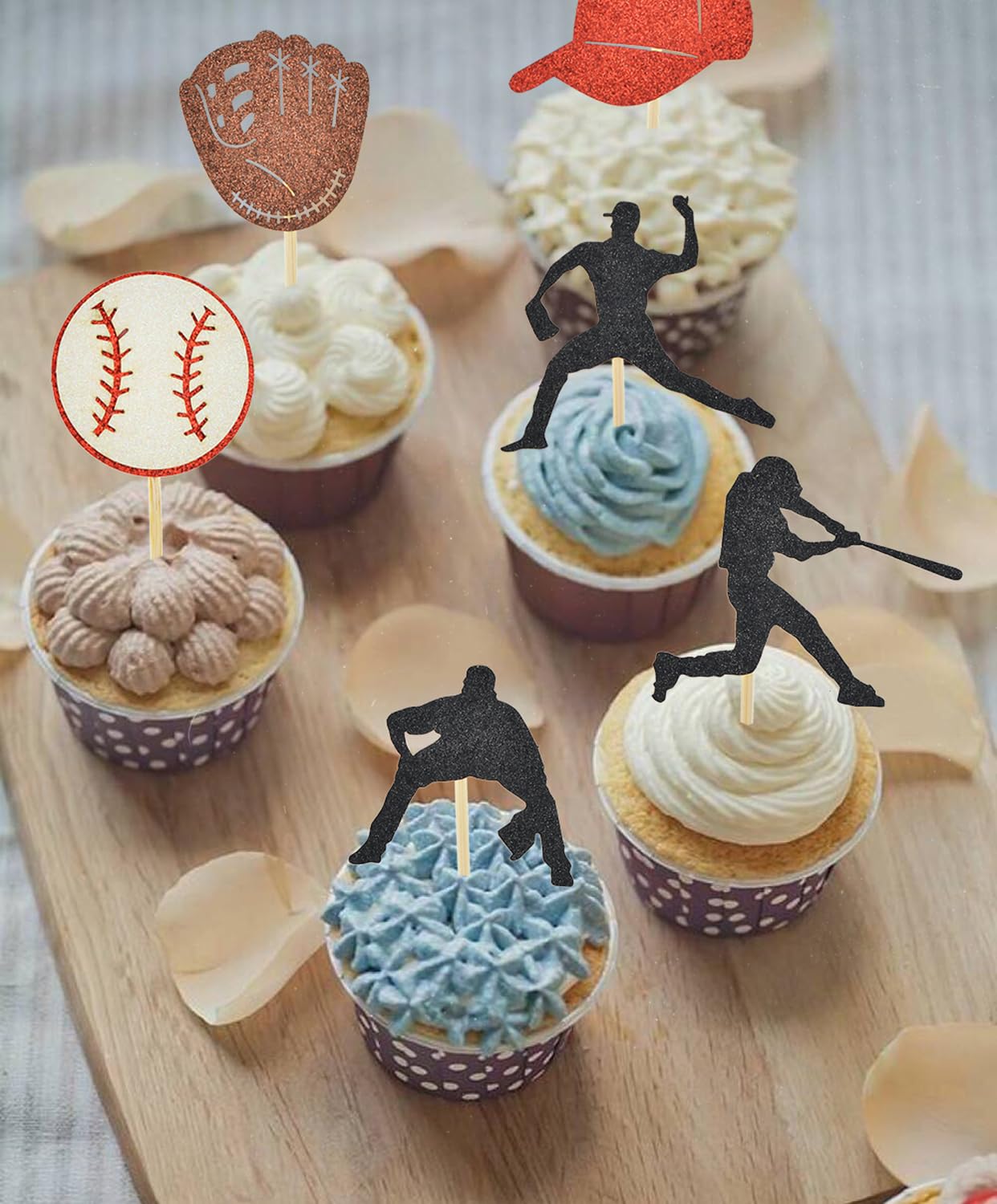 Snapklik.com : 32PCS Baseball Cupcake Toppers Birthday Sport Theme Baby ...