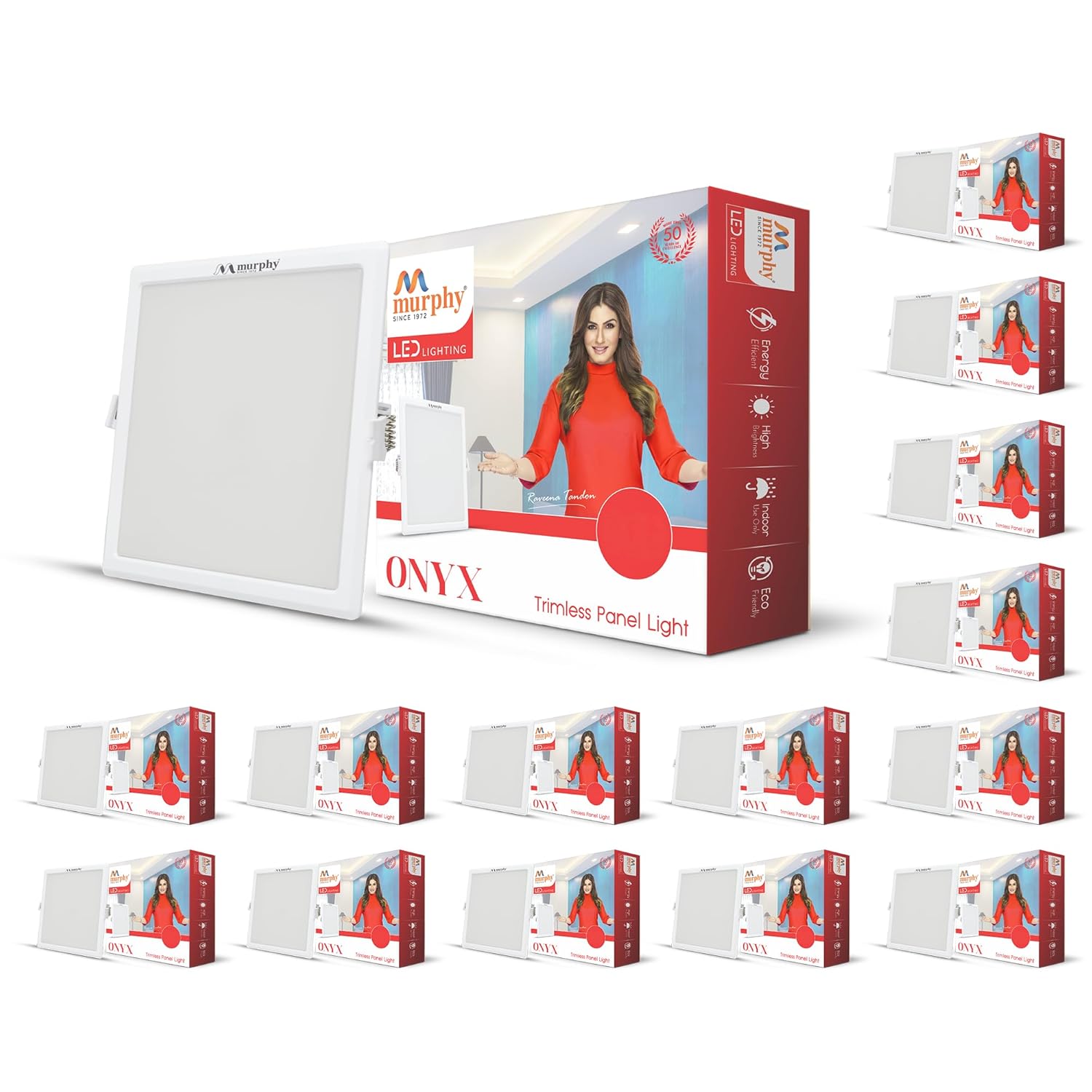 Murphy Trimless Square LED Panel Light – 20W Cool White | Glare-Free ...