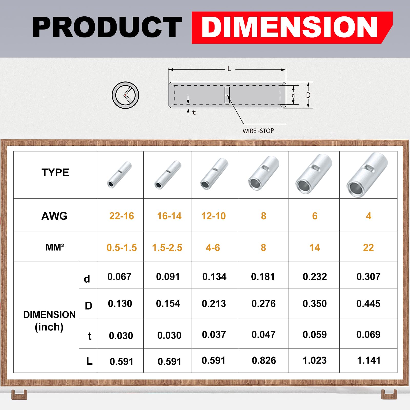 Snapklik.com : Non Insulated Butt Connectors 8 AWG, 50 Pcs Electrical ...