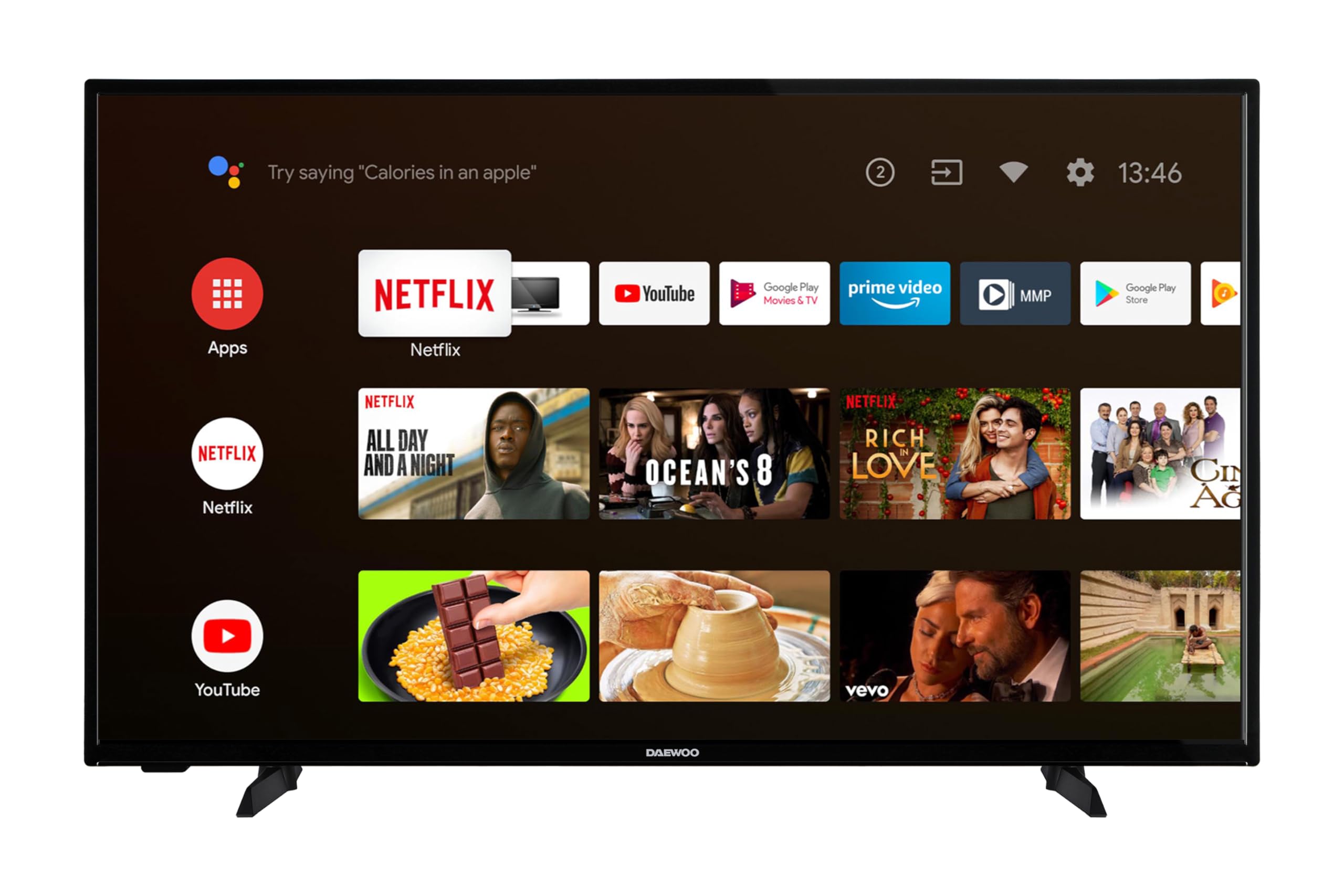 Daewoo Tv Daewoo Android TV 55 Inch TV (4K UHD Smart TV, HDR Dolby