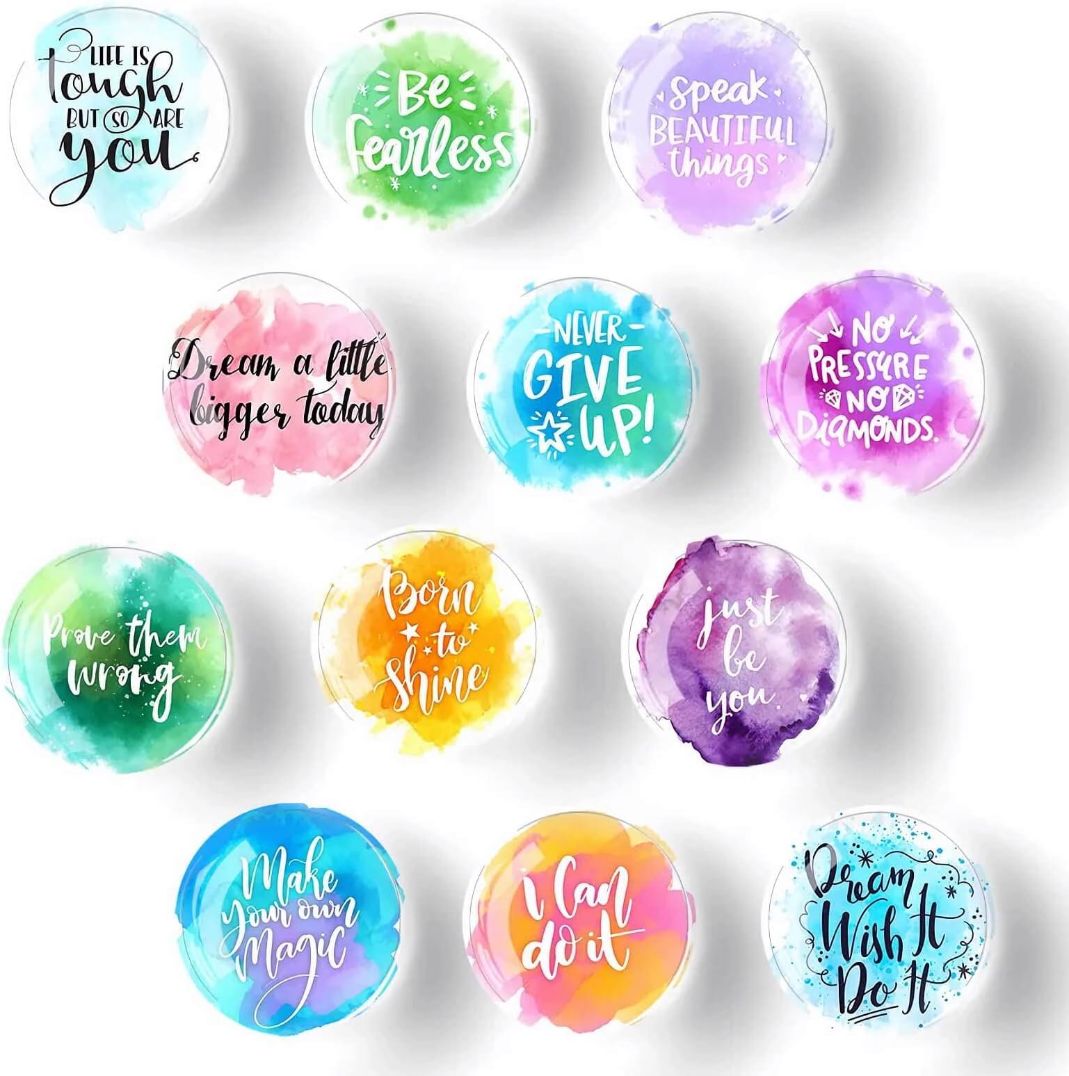 Amazon.com: 12Pcs Glass Refrigerator Magnet Fridge Sticker, Fridge ...