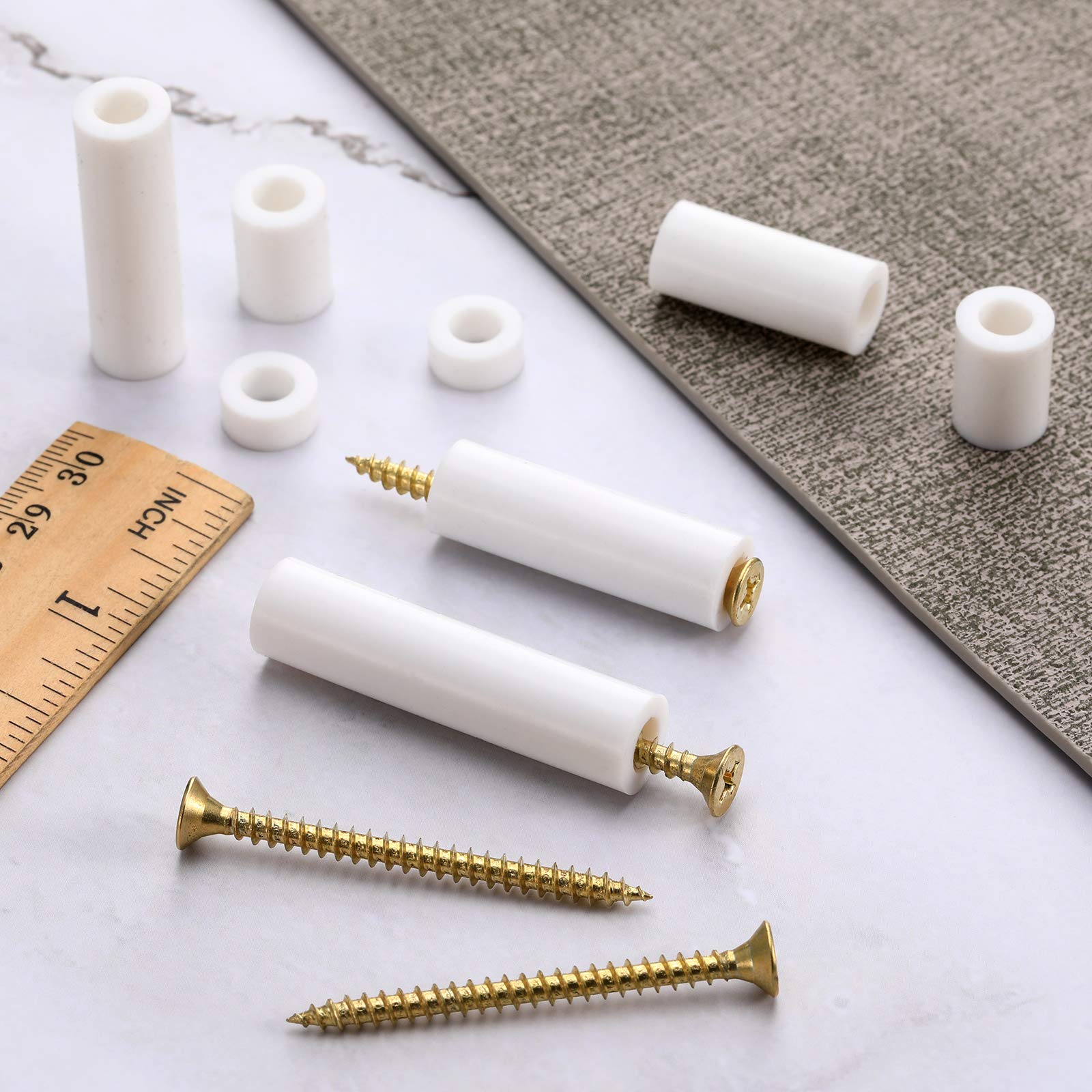 Snapklik.com : 120 Pieces Outlet Screw Spacers White Rubber Round ...