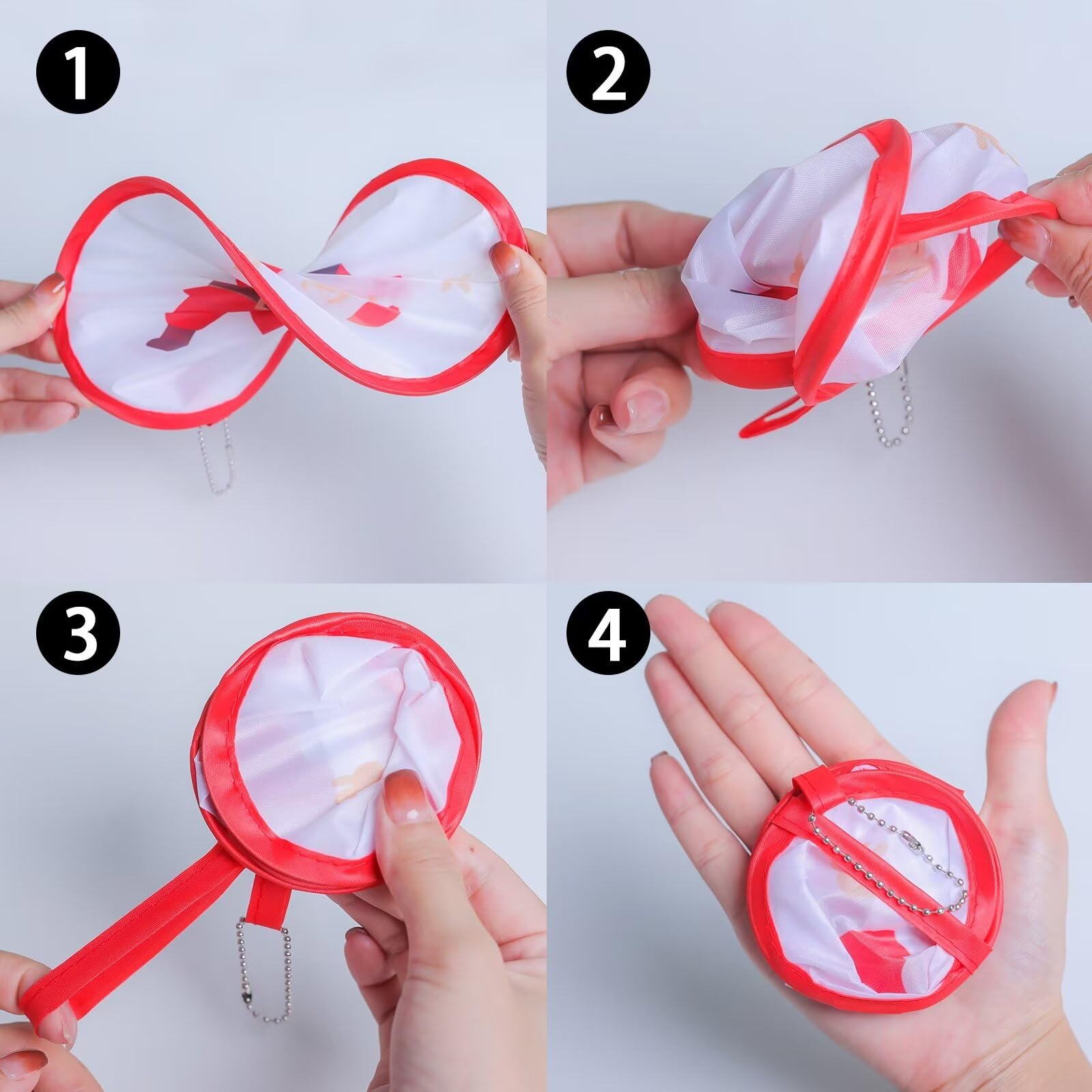 Snapklik.com : SUJJY 4 Pack Beach Style Hand Fan, Foldable Multi-Role ...