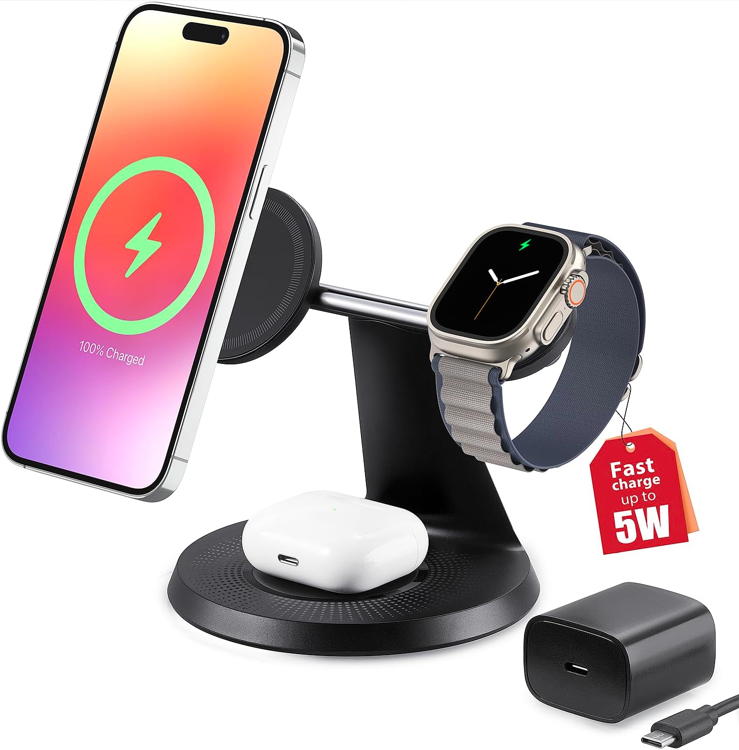 Amazon.com: 3 in 1 Wireless Charging Station for Apple Device: Fast ...