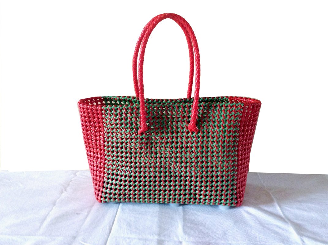 Buy KAR Handmade Plastic Wire Bag (Red and Brown, 12x5x8-inch) Online ...