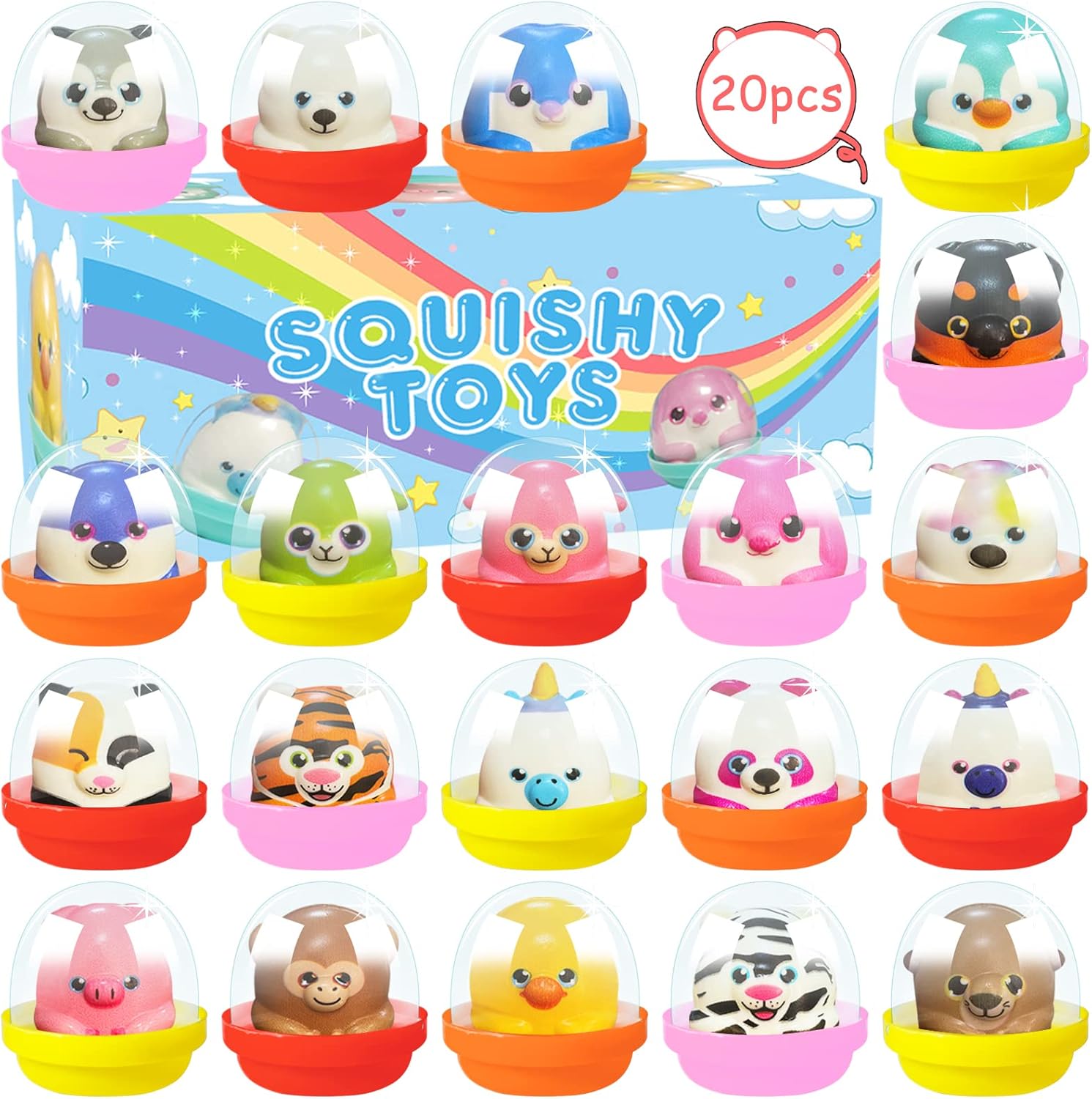 Amazon.com: 20 Pack Party Favors for Kids Filled with Squishy Toys ...