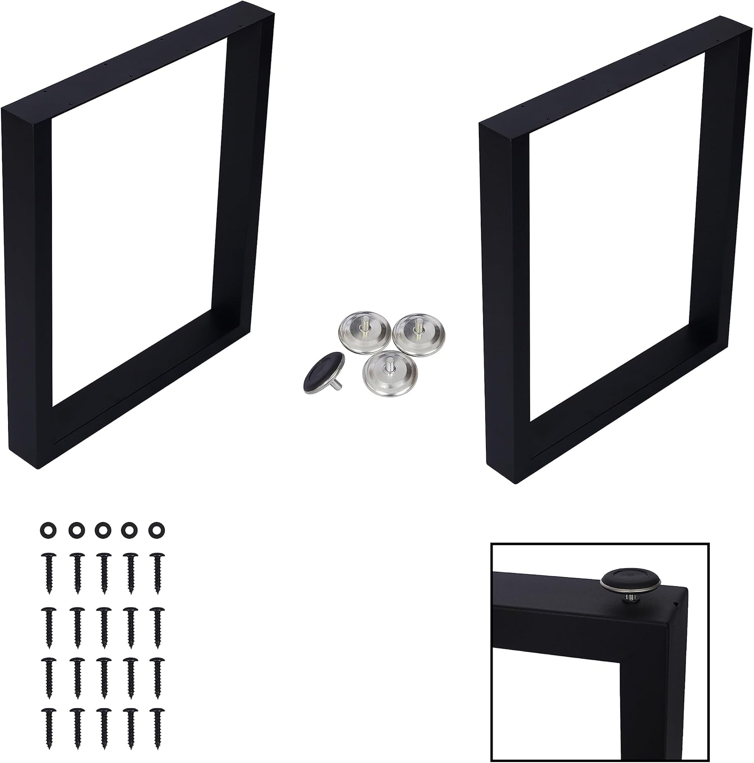 Amazon.com: nifoti Set of 2 Square Table Legs,28" H x 35" W Steel ...