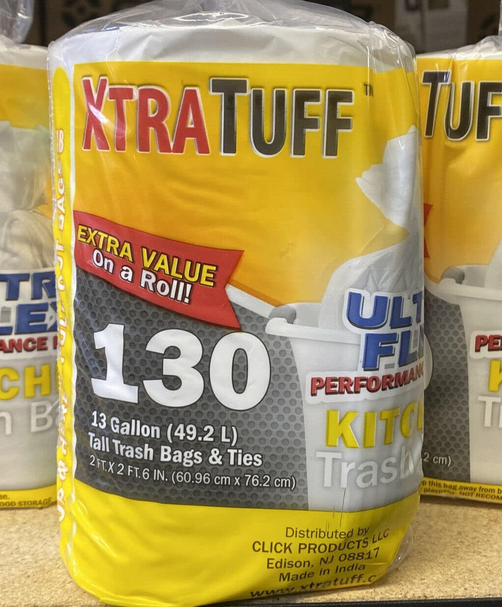 Amazon.com: Xtra Tuff Ultra Flex Trash Bags 130Ct Kitchen Trash Bags ...