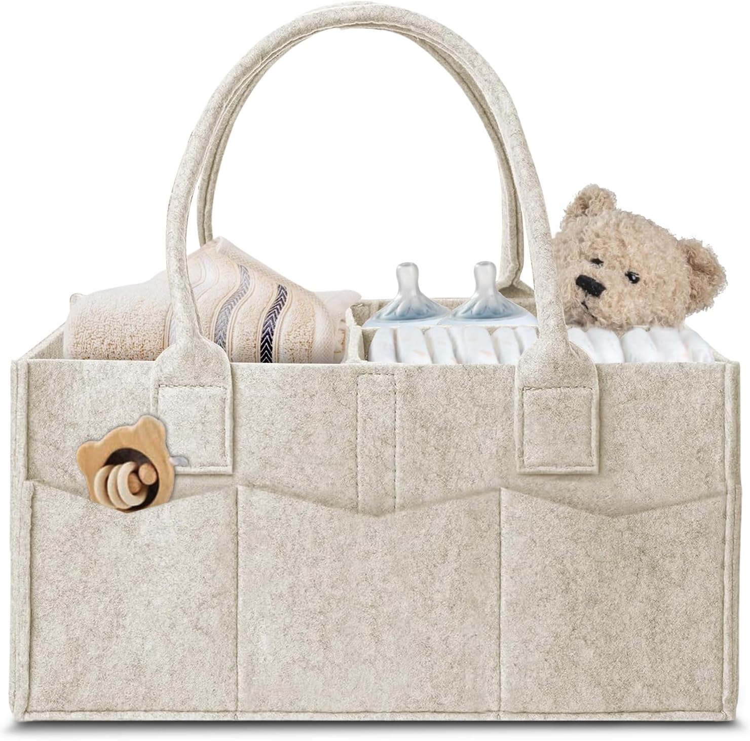 VIRAHYEM Nappy Caddy Organiser, Newborn Essentials Diaper Caddy ...