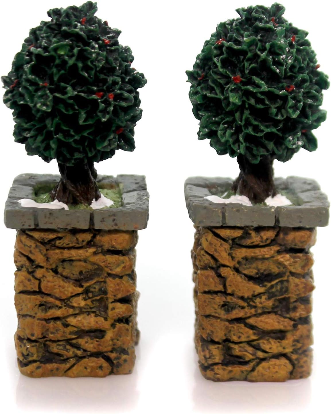 Amazon.com: Dept 56 Stone Corner Posts with Holly Tree #52649 : Home ...