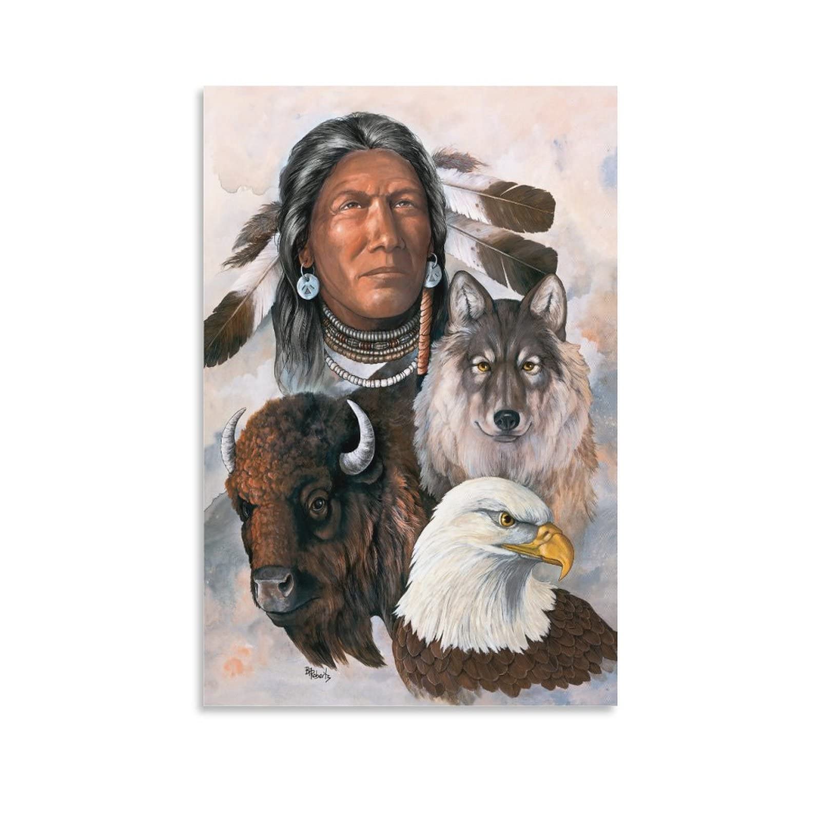 Wolf Eagle Indian ROCK EAGLE Wolf Native American Nature Graphic
