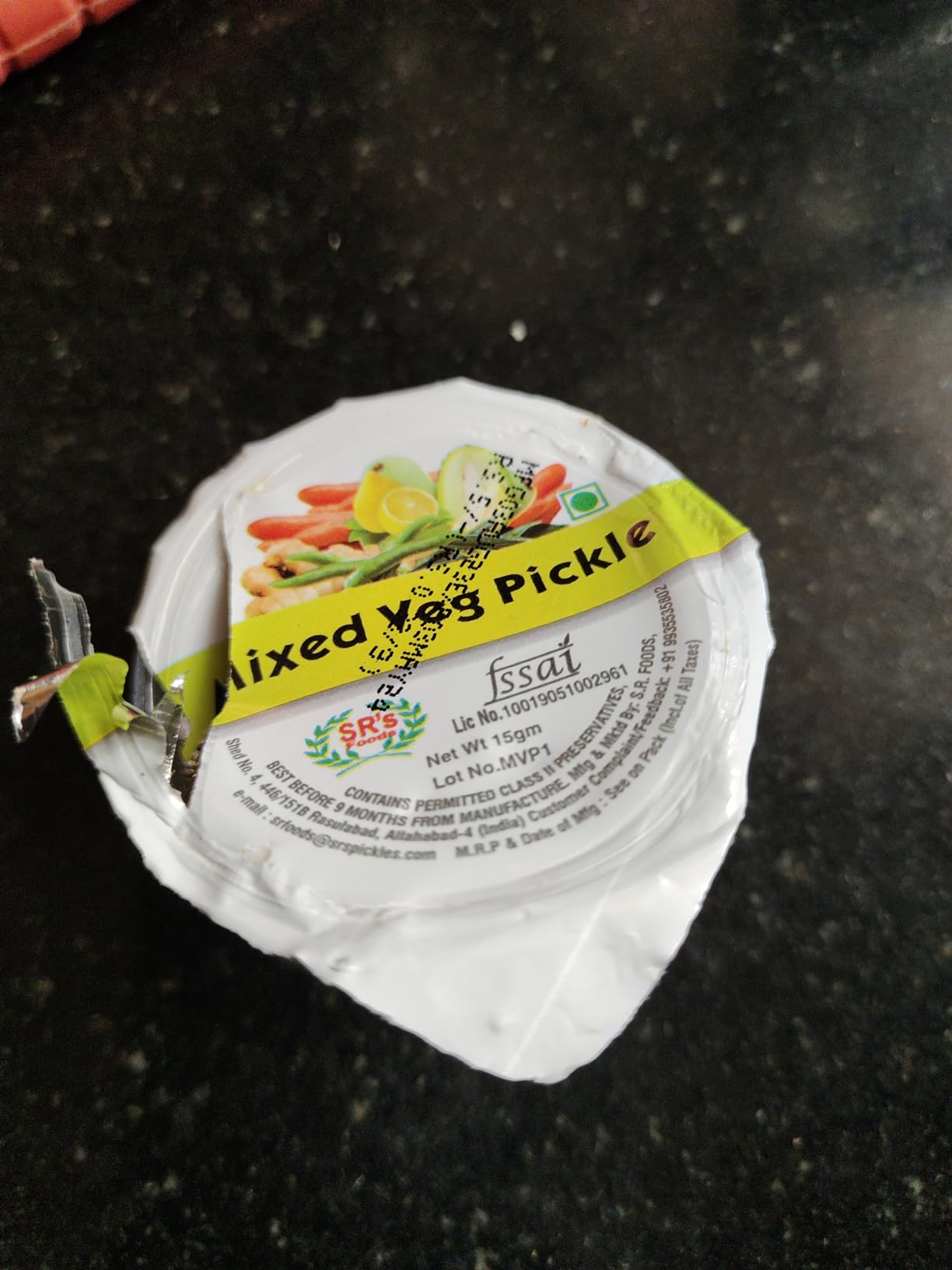 DELICASIA (SR's)Mixed Veg Pickle 15 gm CHOTU Pack (Pack of 48) Blister Pack. Portion Pack ...