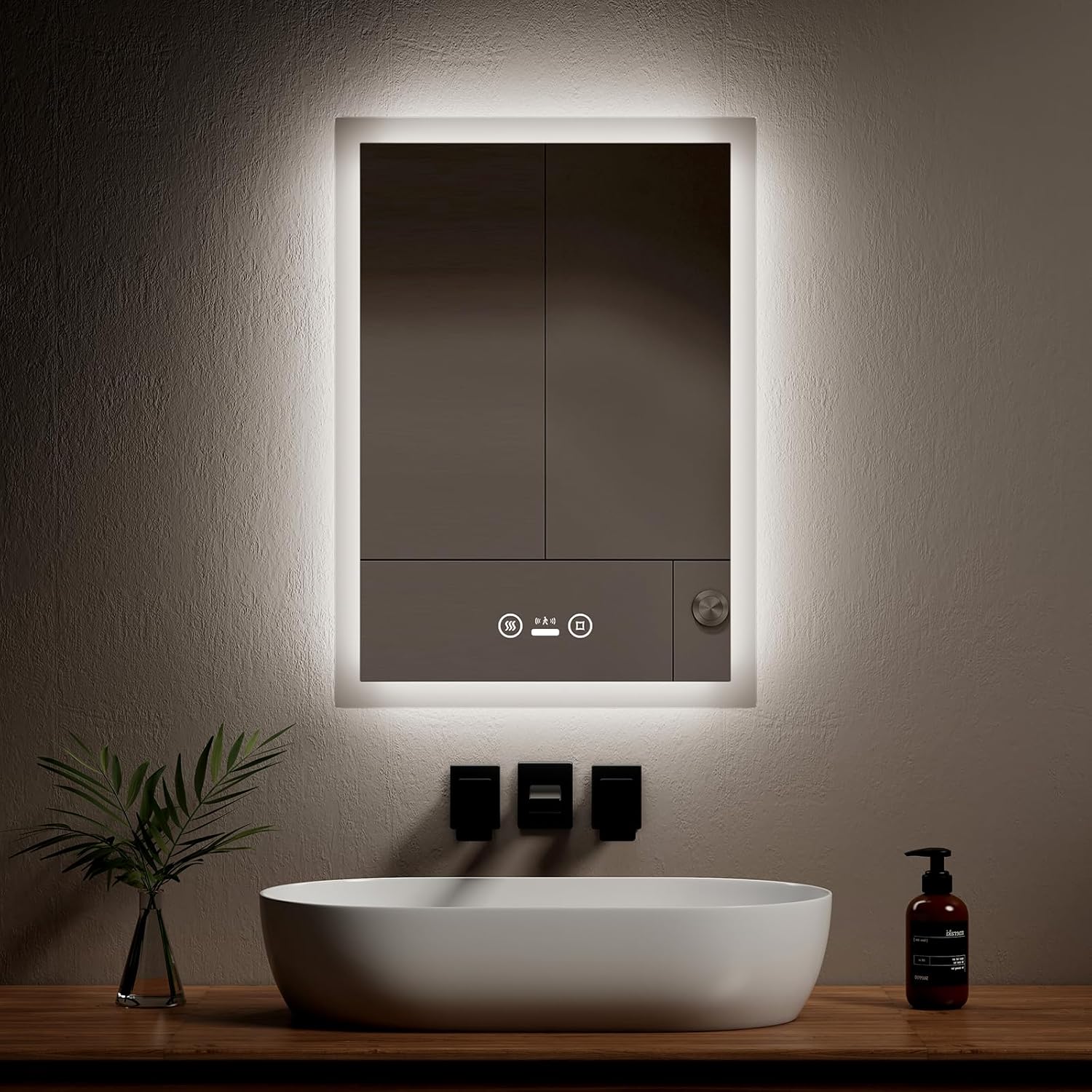 Amazon.com: EMKE Bathroom LED Mirror with Motion Sensor Switch ...