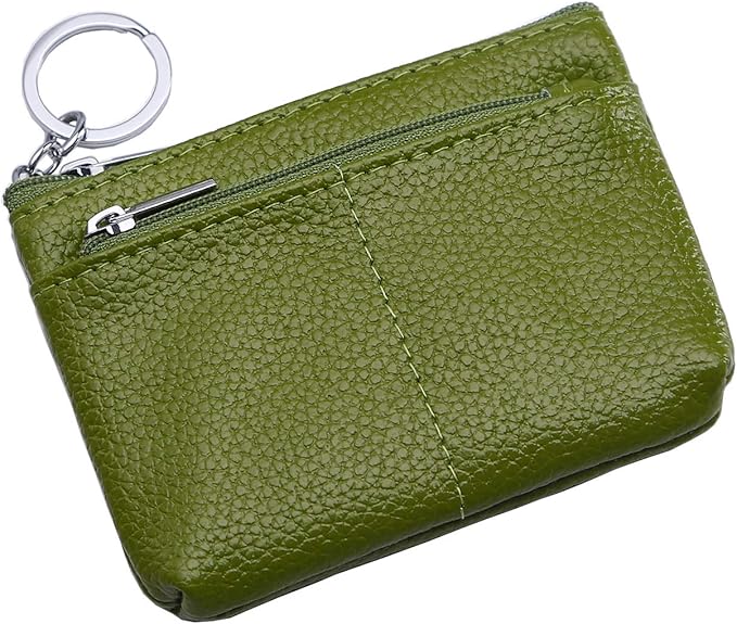 Amazon.com: Monedero pequeño para mujer, monedero de piel auténtica ...