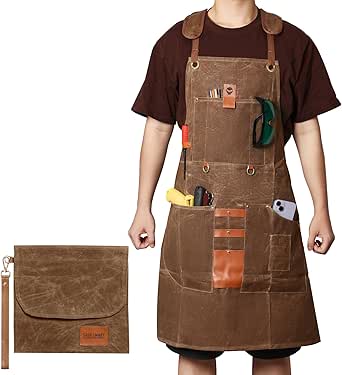 Amazon.com: SainSmart Waxed Canvas Work Apron, Fully Adjustable ...