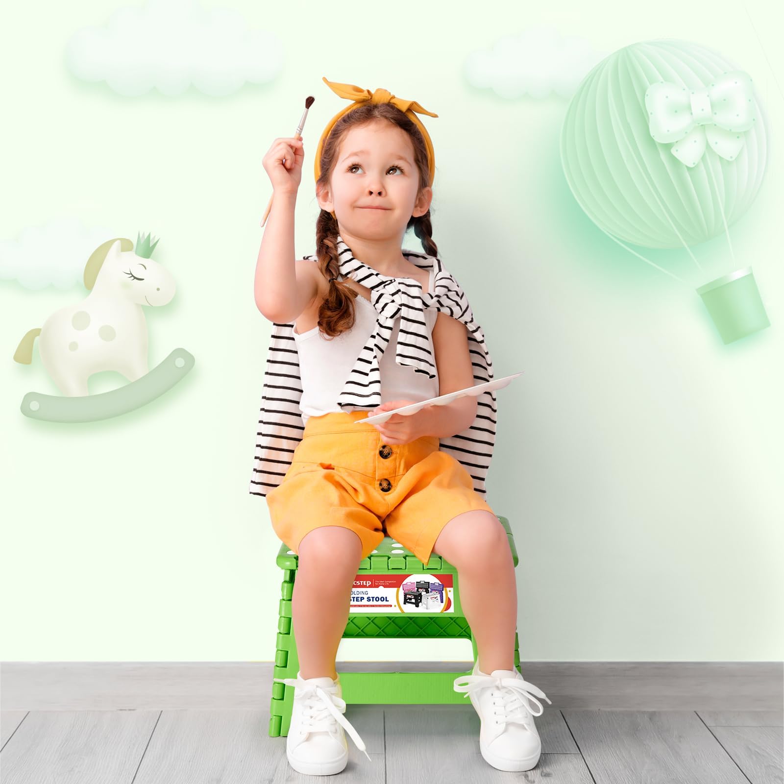 Snapklik.com : ACSTEP 9 Inch Folding Step Stool 300 LB Capacity Plastic ...