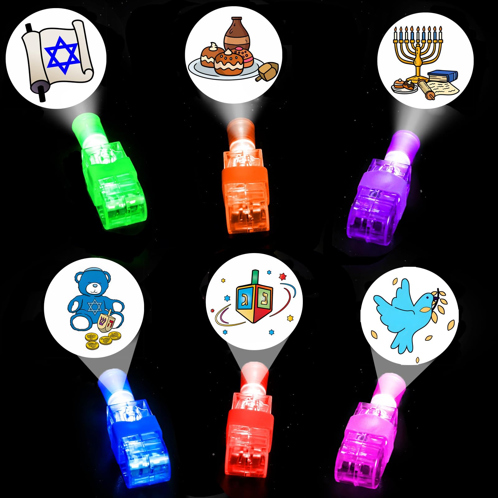 Amazon.com: 36pcs Hanukkah Finger Lights for Kids, Chanukah Led Light ...