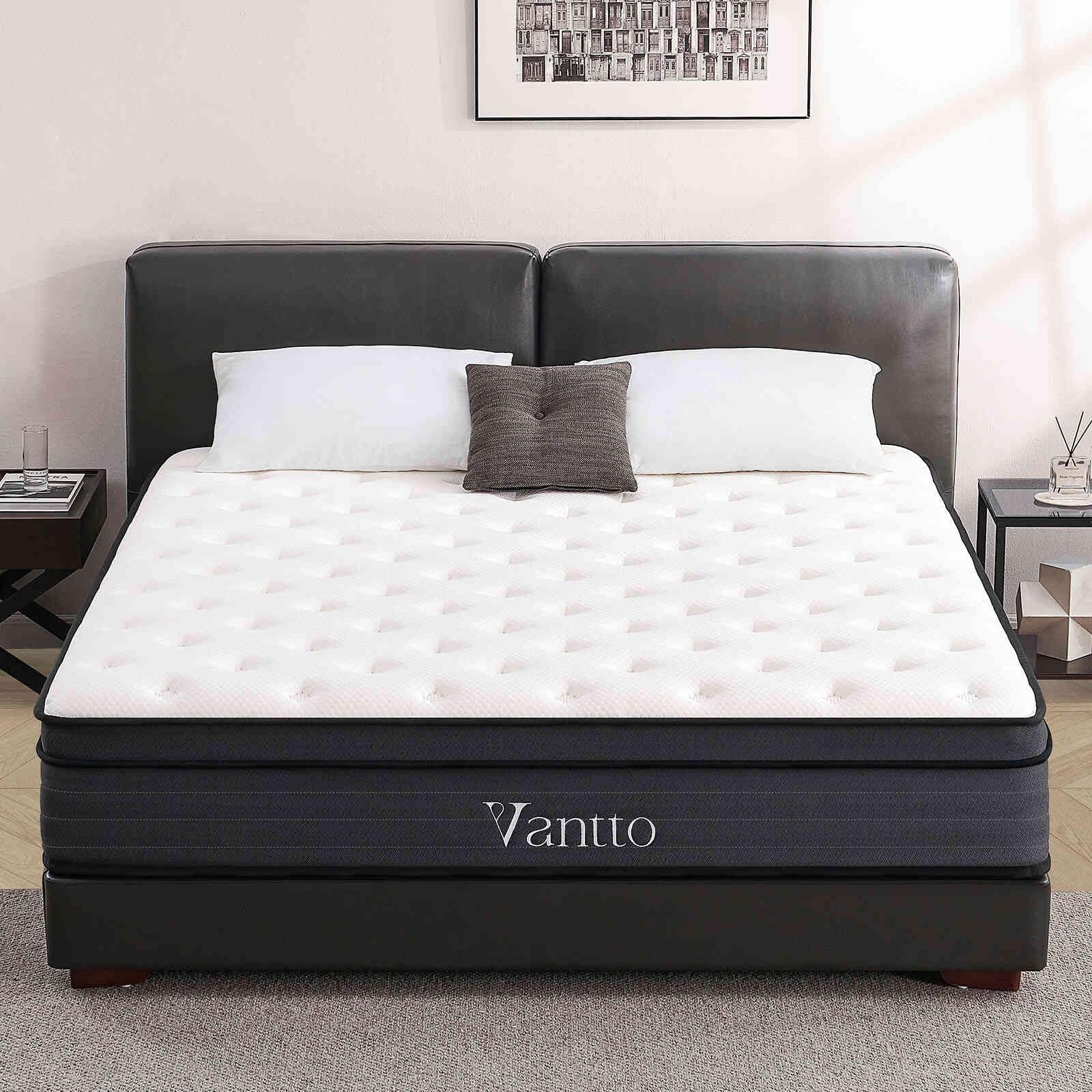 Amazon.com: Vantto Queen Mattress, 12 Inch Memory Foam Hybrid Mattress ...