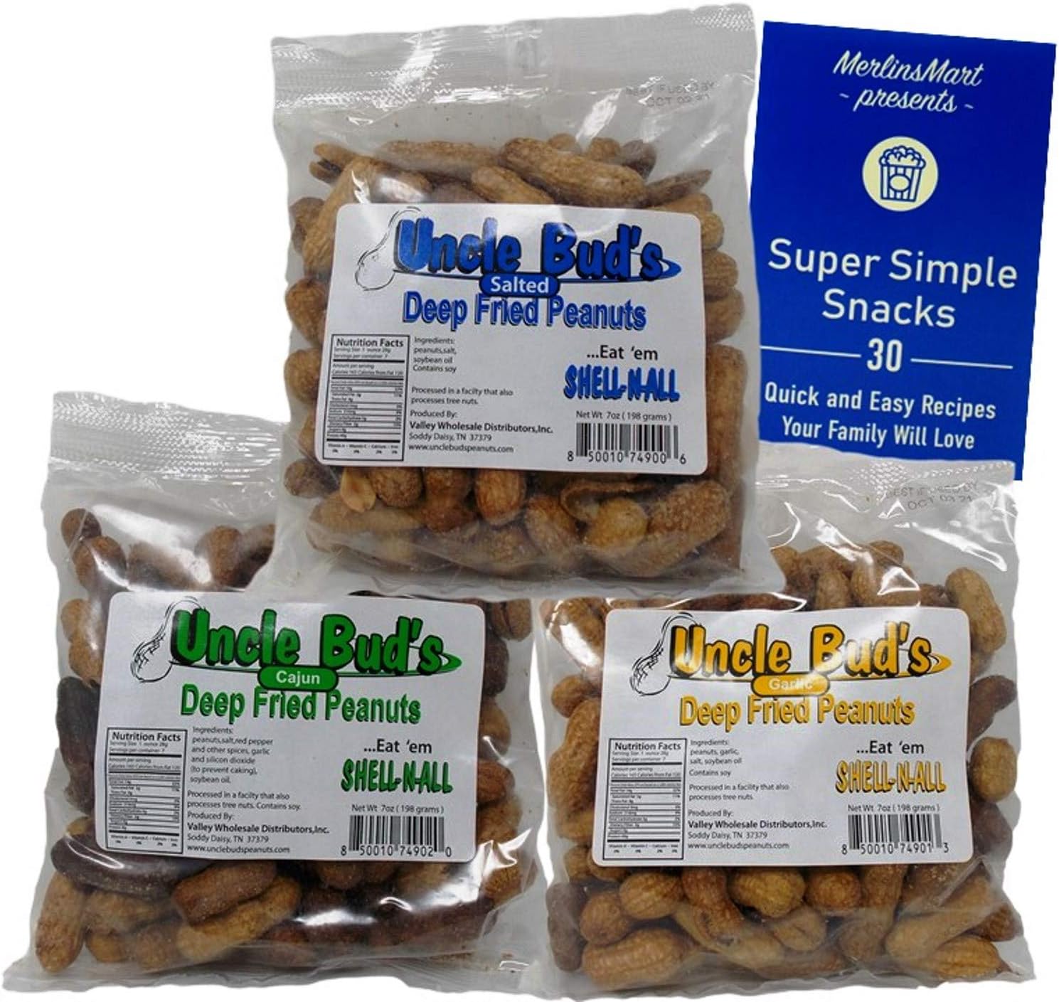 Amazon.com: Deep Fried Peanuts -Eat em Shell & All! (Garlic) 6 PACK ...