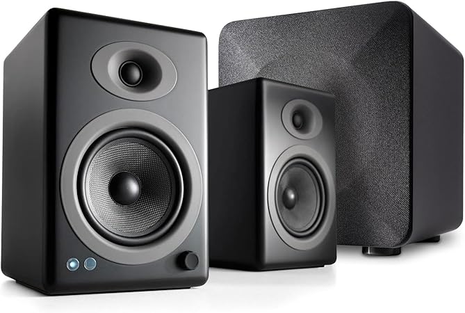Amazon.com: Audioengine A5 Black 150W Wireless Turntable Speakers and 210W S6 Subwoofer with ...