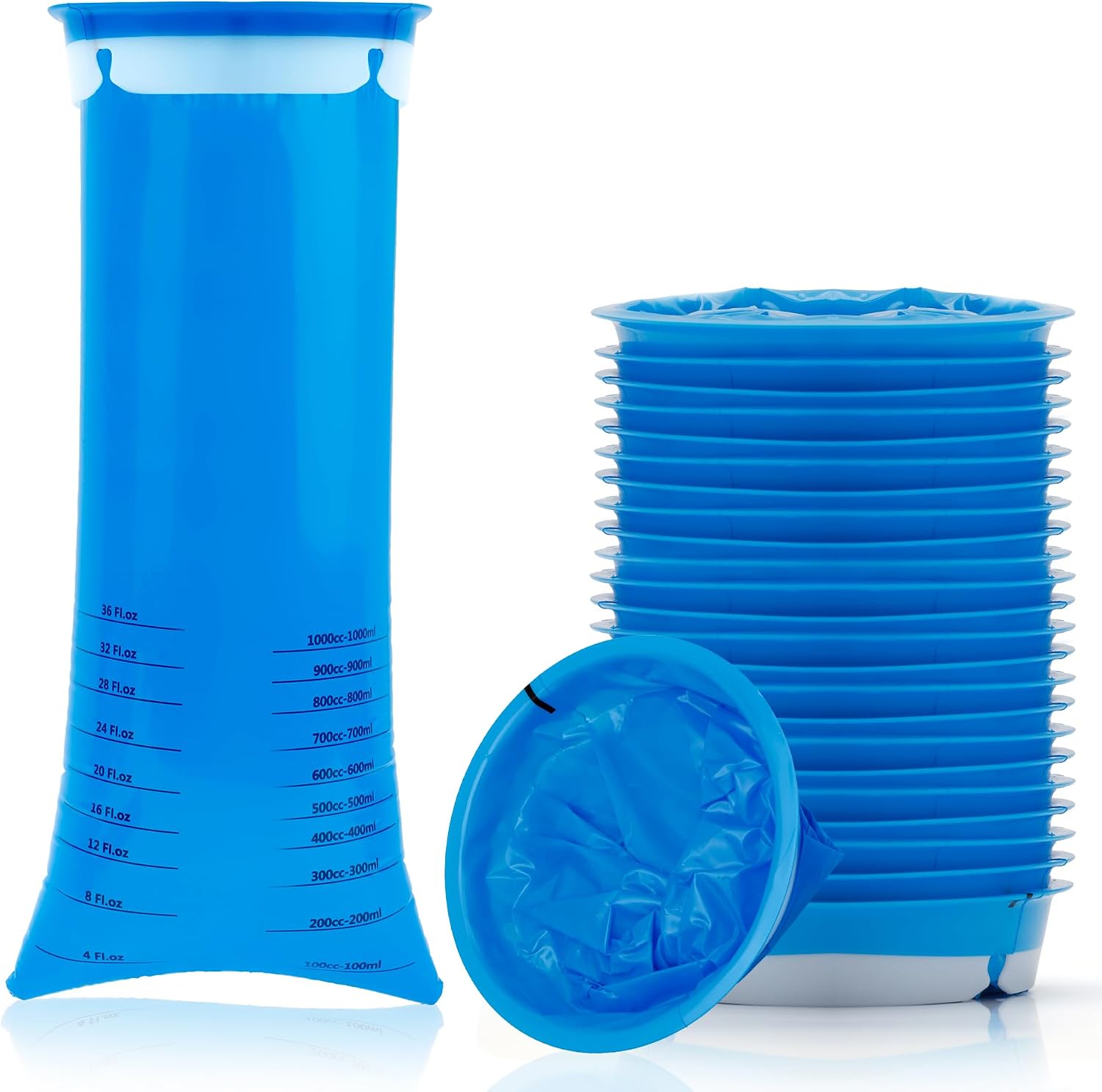 Amazon.com: iRFKCIOW 25 Pack Vomit Bags Disposable, 1000ml Blue Emesis ...