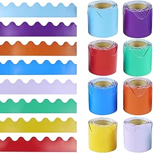 Dechoga Bulletin Board Border, 8Rolls/10m Scalloped Edge Border Rolls ...