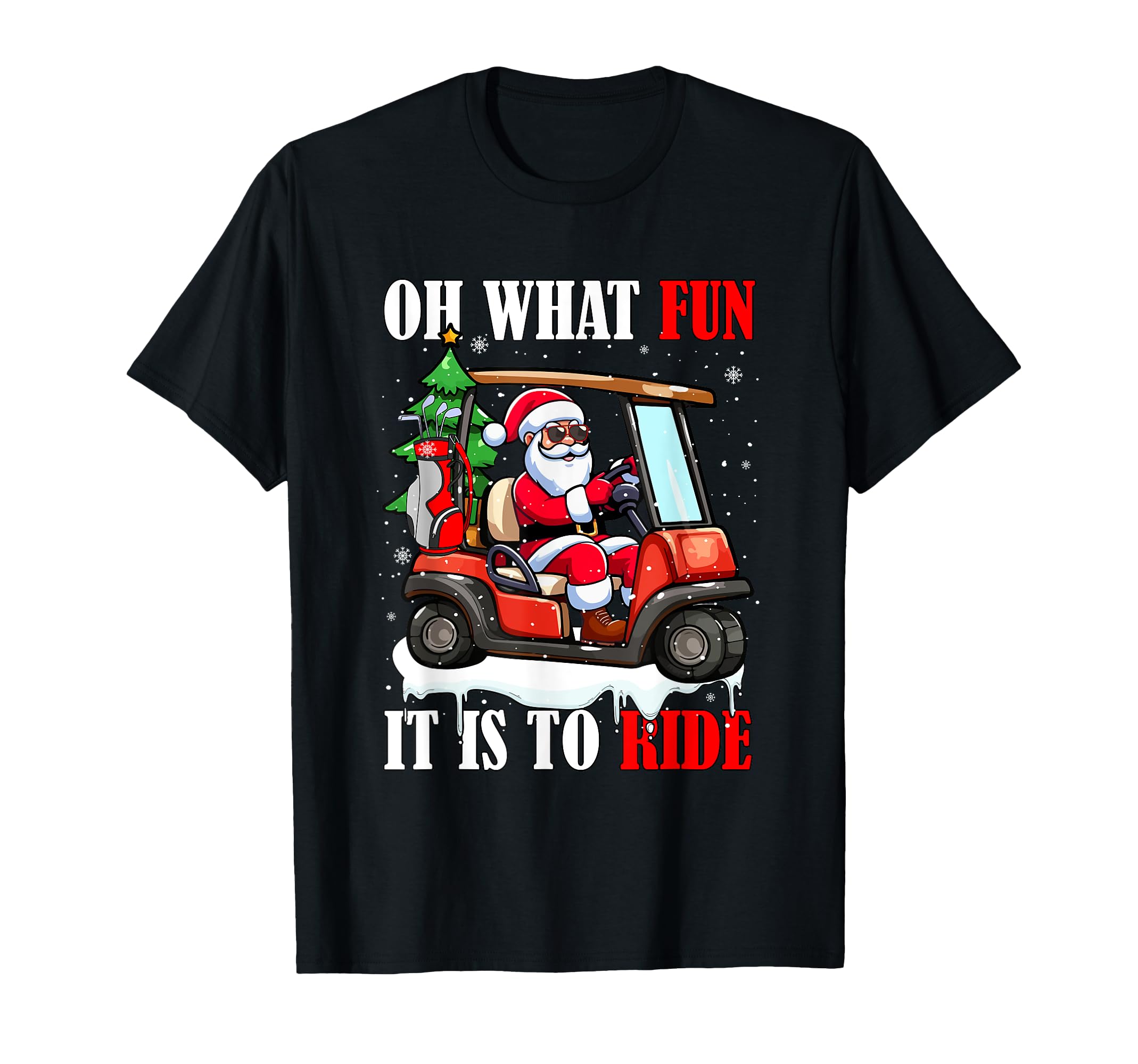 Amazon.com: What Funny It Is To Drive Christmas Santa Driving Golf Cart ...