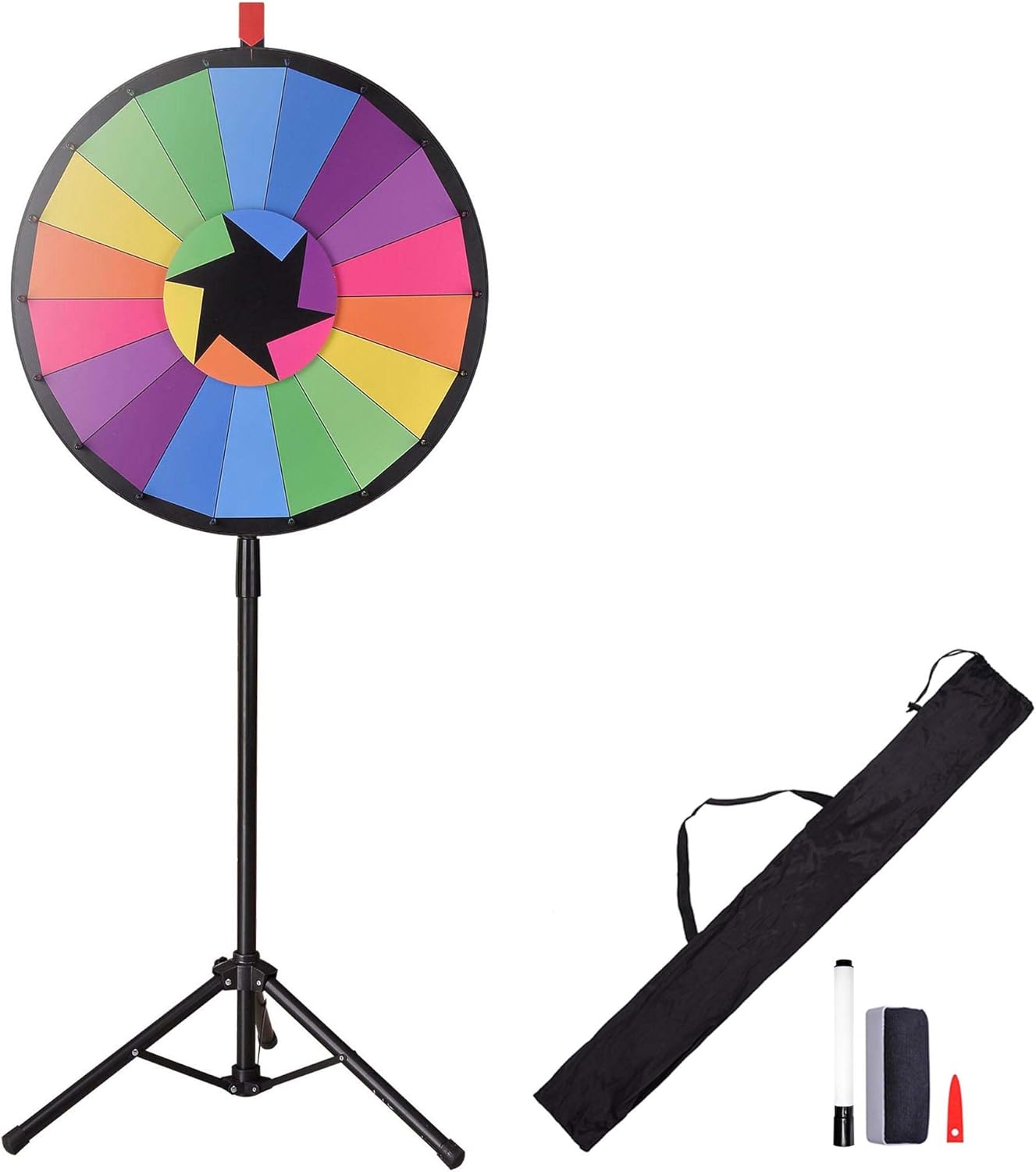 Amazon.com : WinSpin 24" Editable Color Prize Wheel 18 Slots Spinning ...