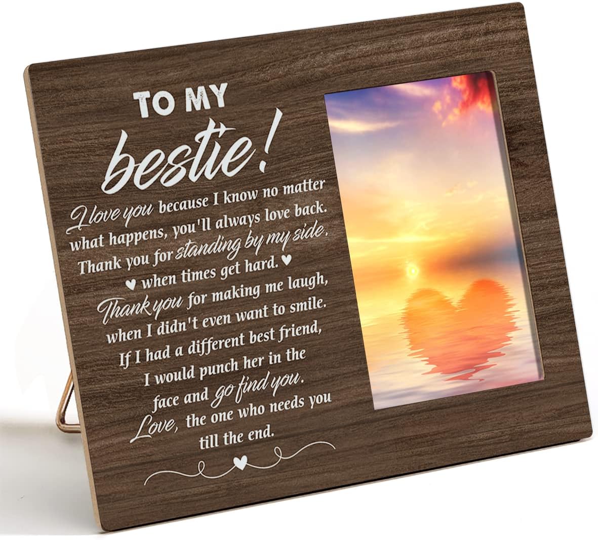 Amazon.com - Nurawo Bestie Wood Picture Frame Rustic to My Bestie from ...