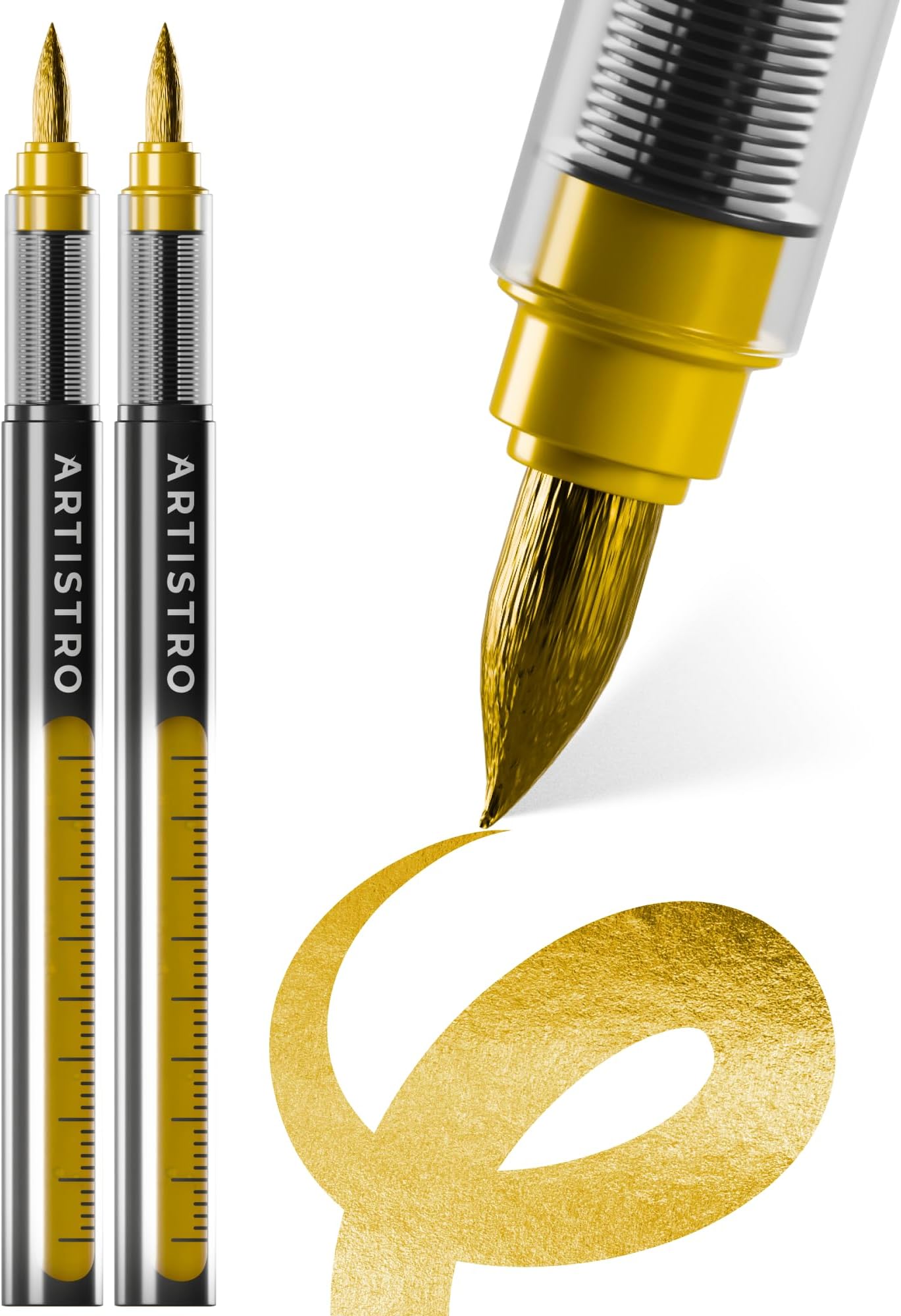 Artistro 2 Gold Acrylic Paint Markers Brush Tip Paint Pens | Desertcart ...