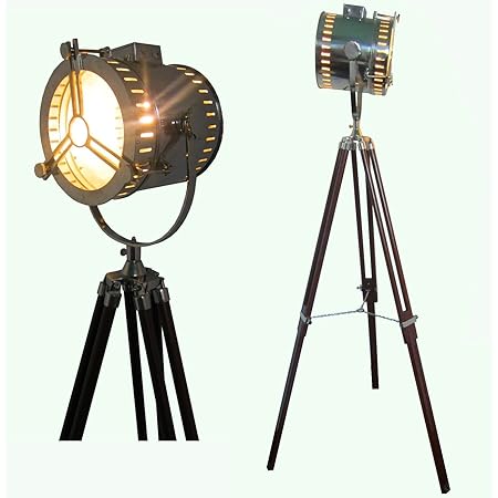 Vintage Retro Floor Focus Tripod Searchlight Lamps Spotlights Lobby ...