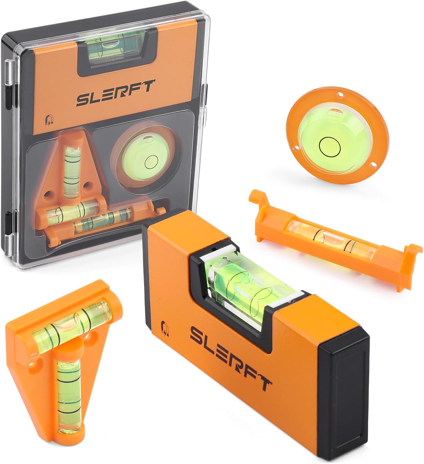 4-In-1 Portable Small Level Bubble Tool Set-Magnetic Pocket Level,T ...