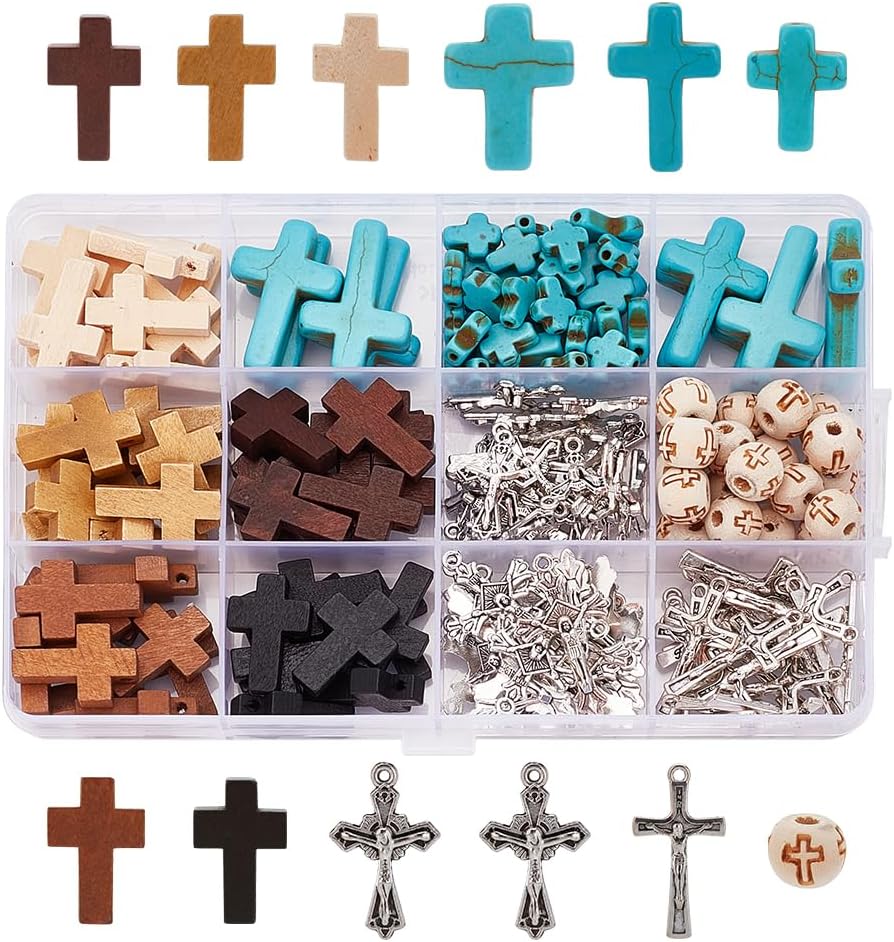 Amazon.com: arricraft 170 Pcs Cross Jewelry Making Kits, Mixed Color ...
