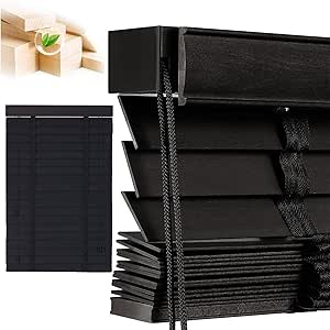 Amazon.com: Solid Wood Blinds for Indoor Windows, 2" Slats Cordless ...