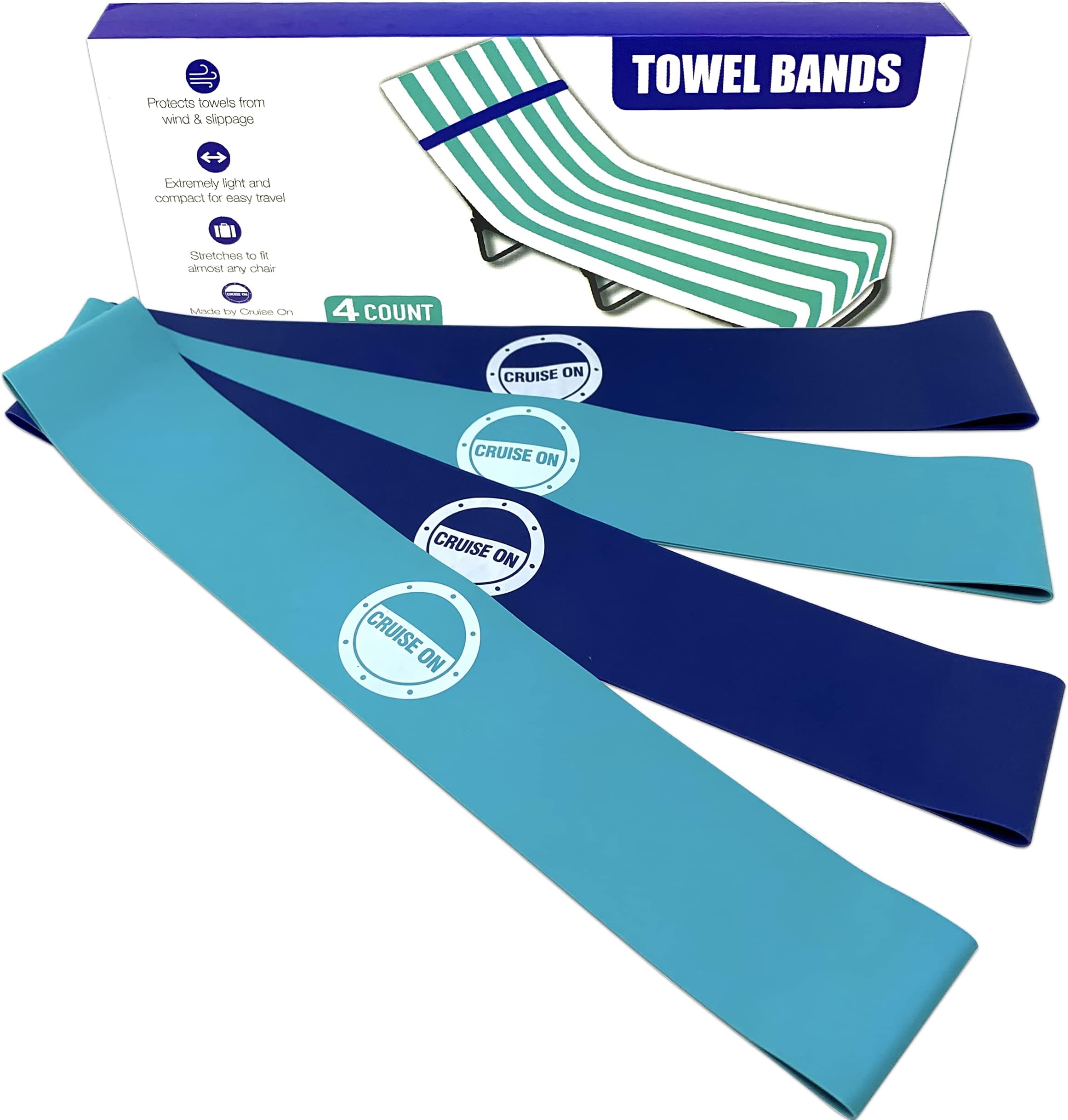 Amazon.com: 12 Pack Towel Bands for Beach Chairs Towel Clips for Pool ...