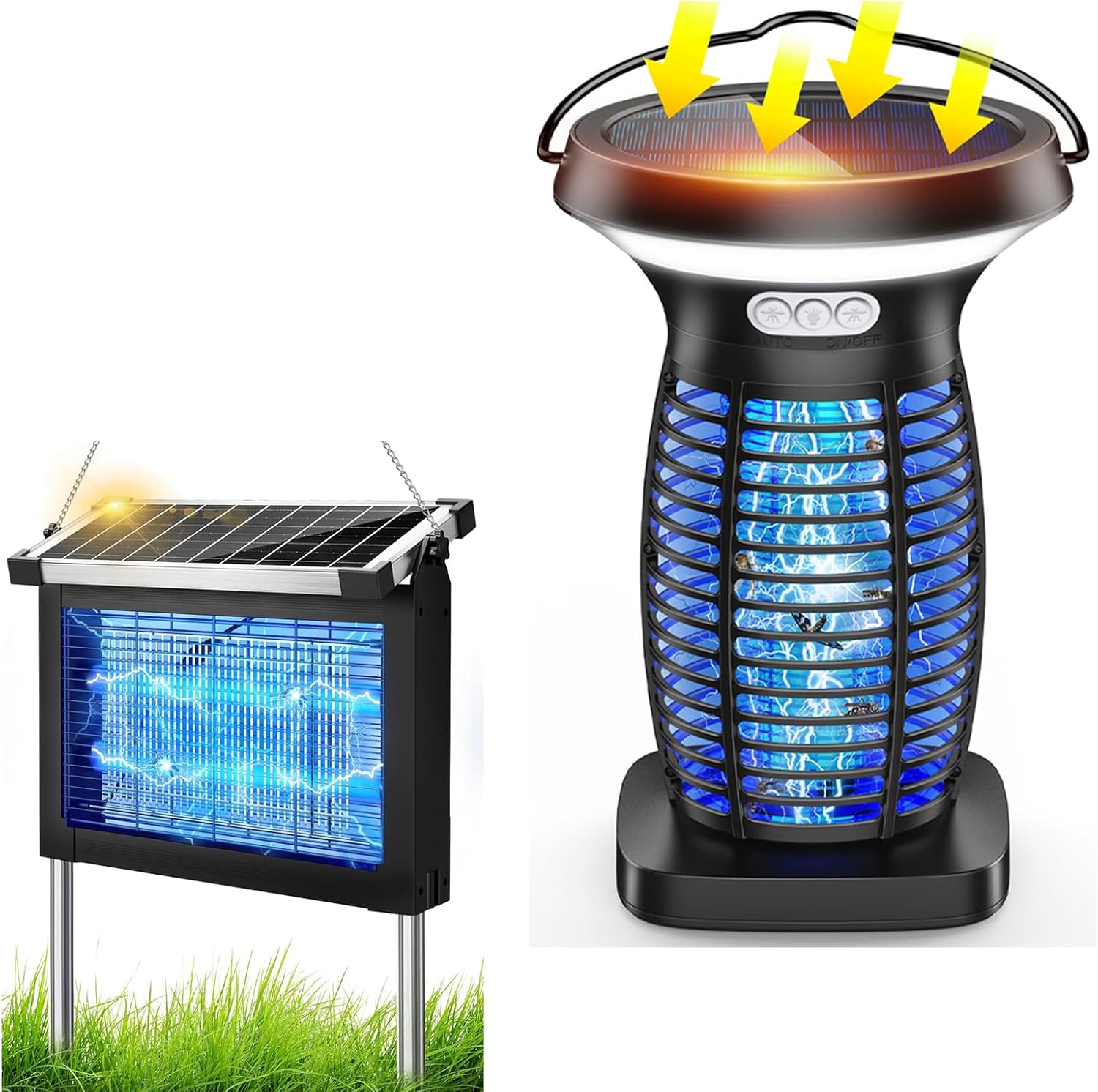 Amazon.com : Solar Bug Zapper Outdoor, Waterproof Mosquito Zapper ...