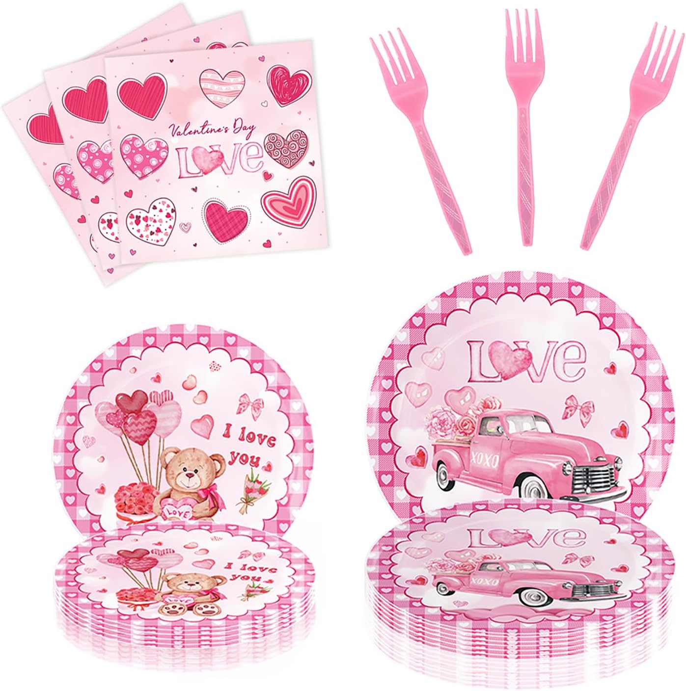 Amazon.com: GAOMON 215 Pcs Valentine's Day Party Supplies, Heart Love ...