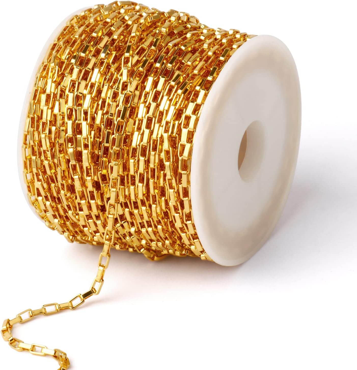 Amazon.com: 33 Feet 18K Gold Plated Box Chain Bulk, 2mm 304 Stainless ...