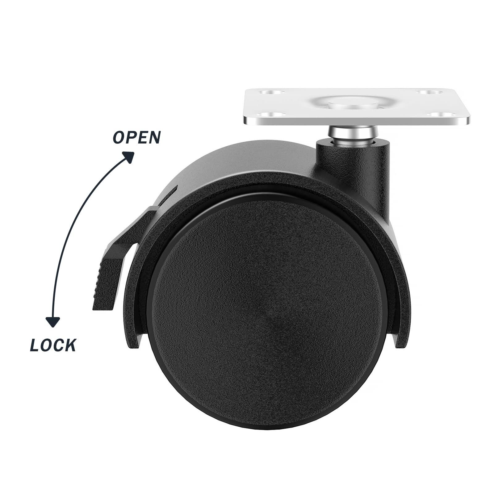 Snapklik.com : 2 Inch Casters Set Of 4, Plastic Caster Wheels For ...