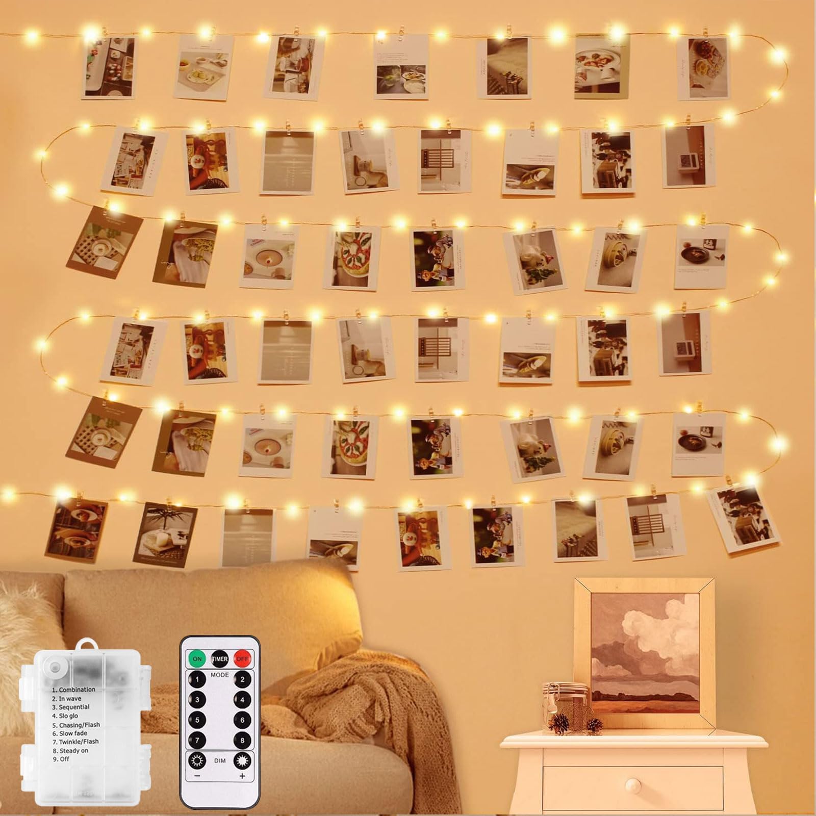 Amazon.com: Photo Clip 17Ft - 50 LED Fairy String Lights with 50 Clear ...