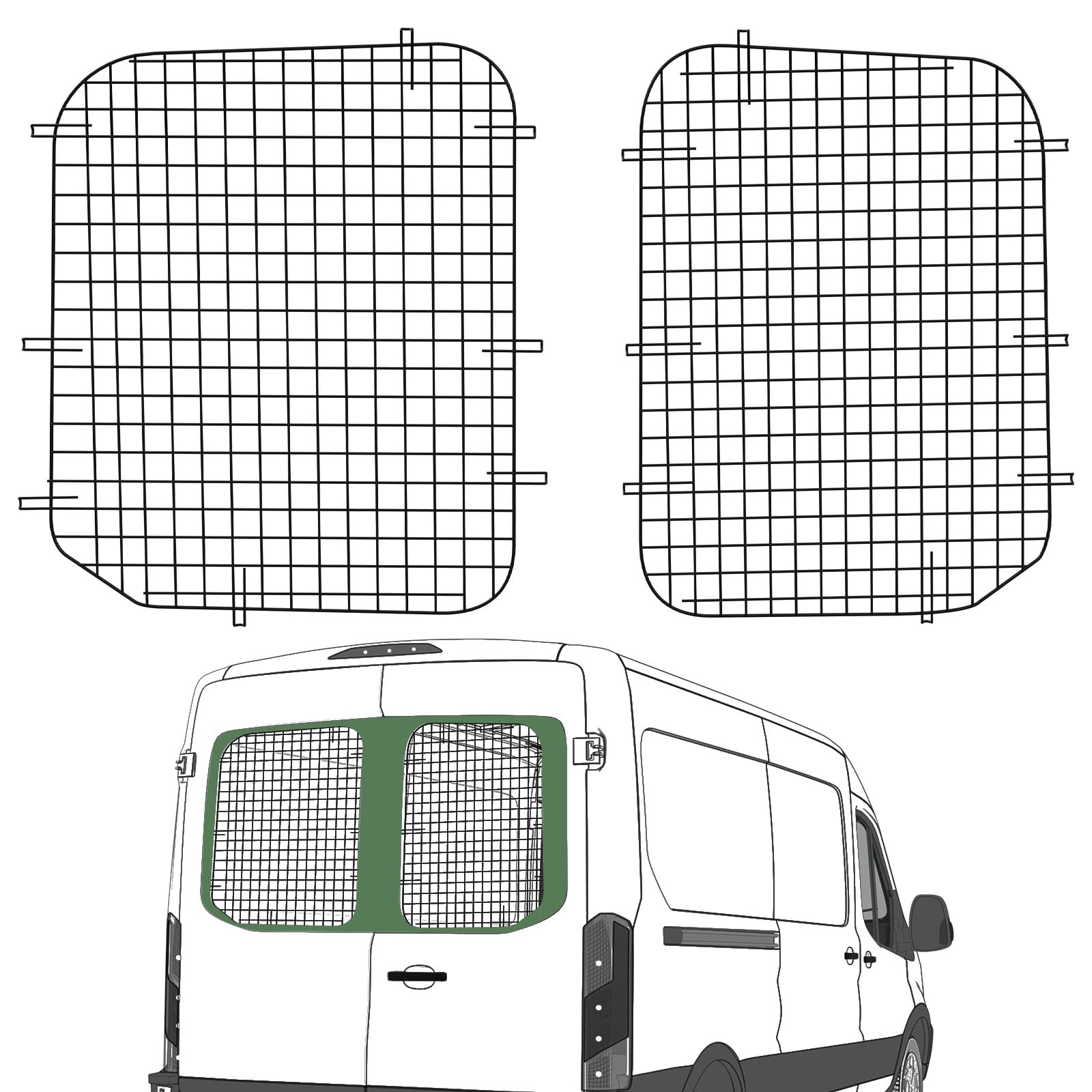 Amazon.com: StarONE Rear Window Safety Screens Fit for Ford Transit ...