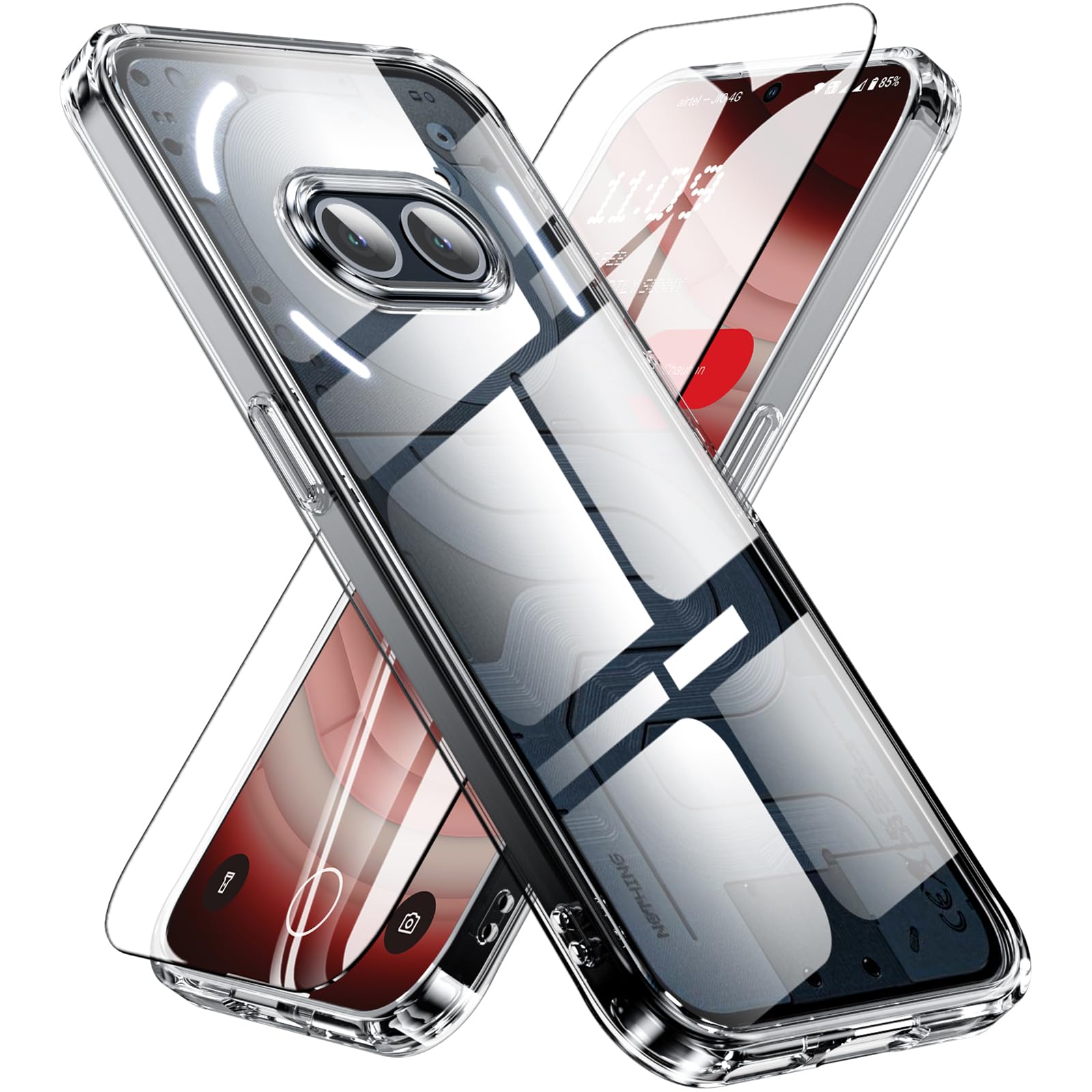 BESINPO for Nothing Phone 2A (Plus) Case with Tempered Glass Screen ...