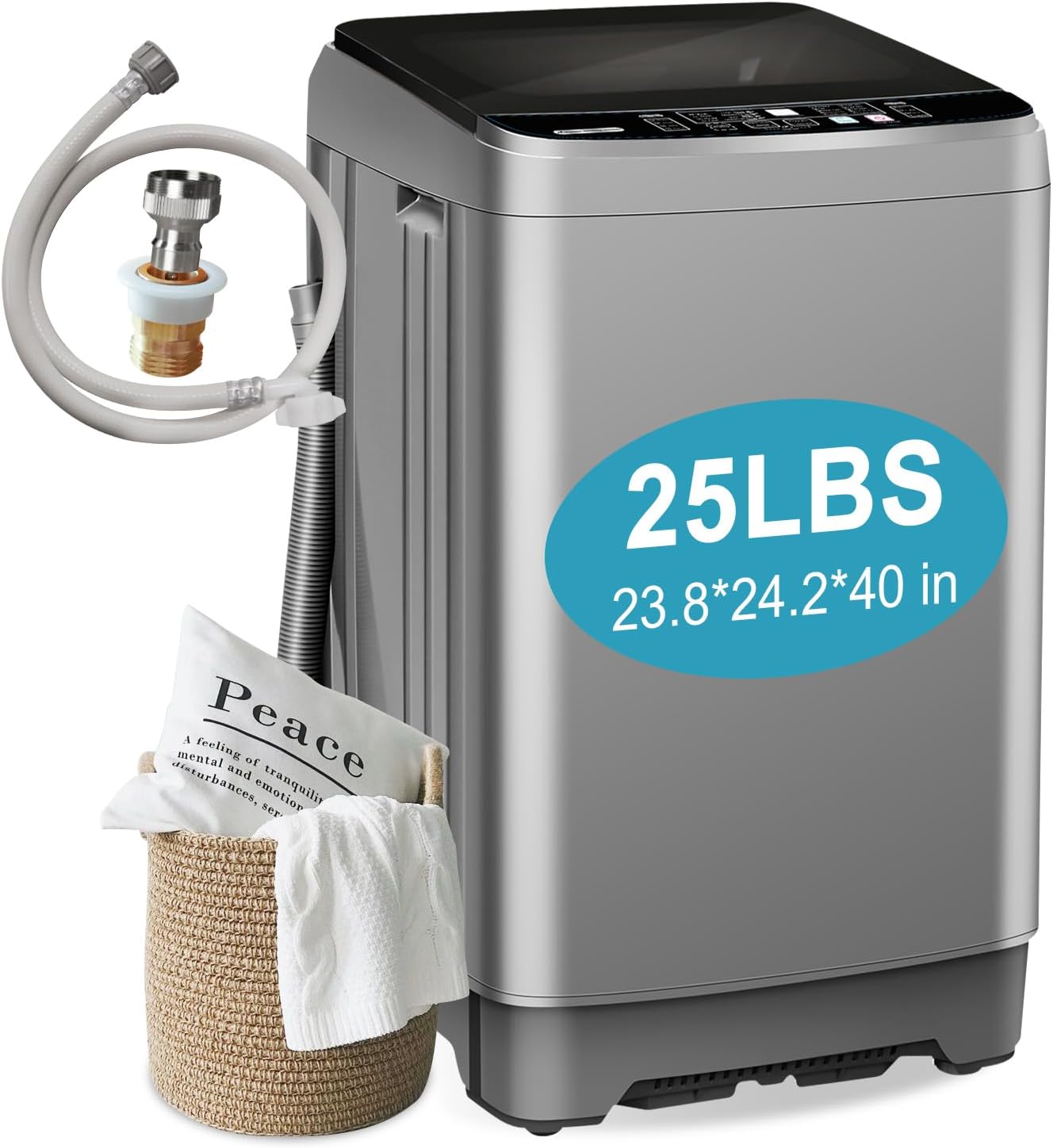 Amazon.com: rosmena Portable Washing Machine, 25 LBS Full Automatic ...