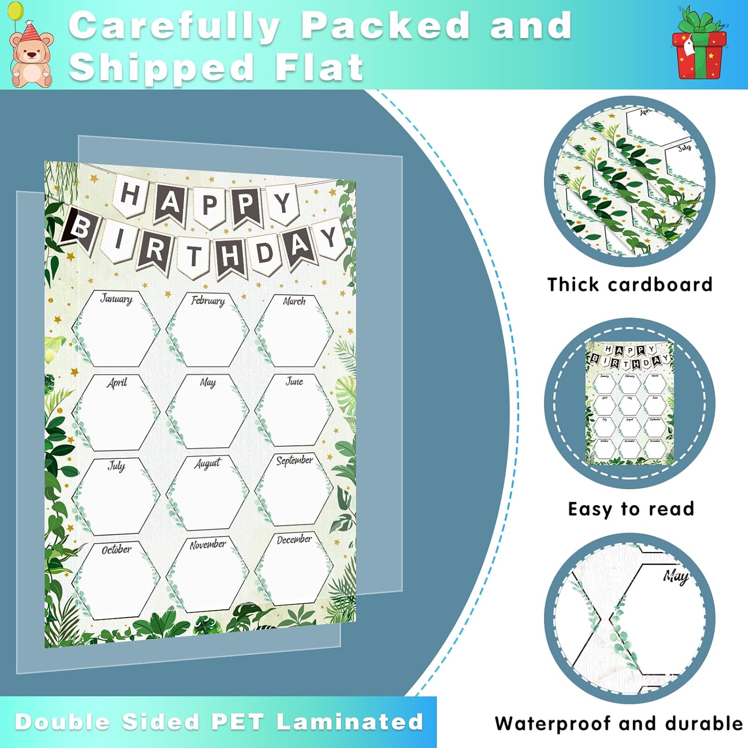 Fsaoor Boho Greenery Happy Birthday Chart for Australia | Ubuy